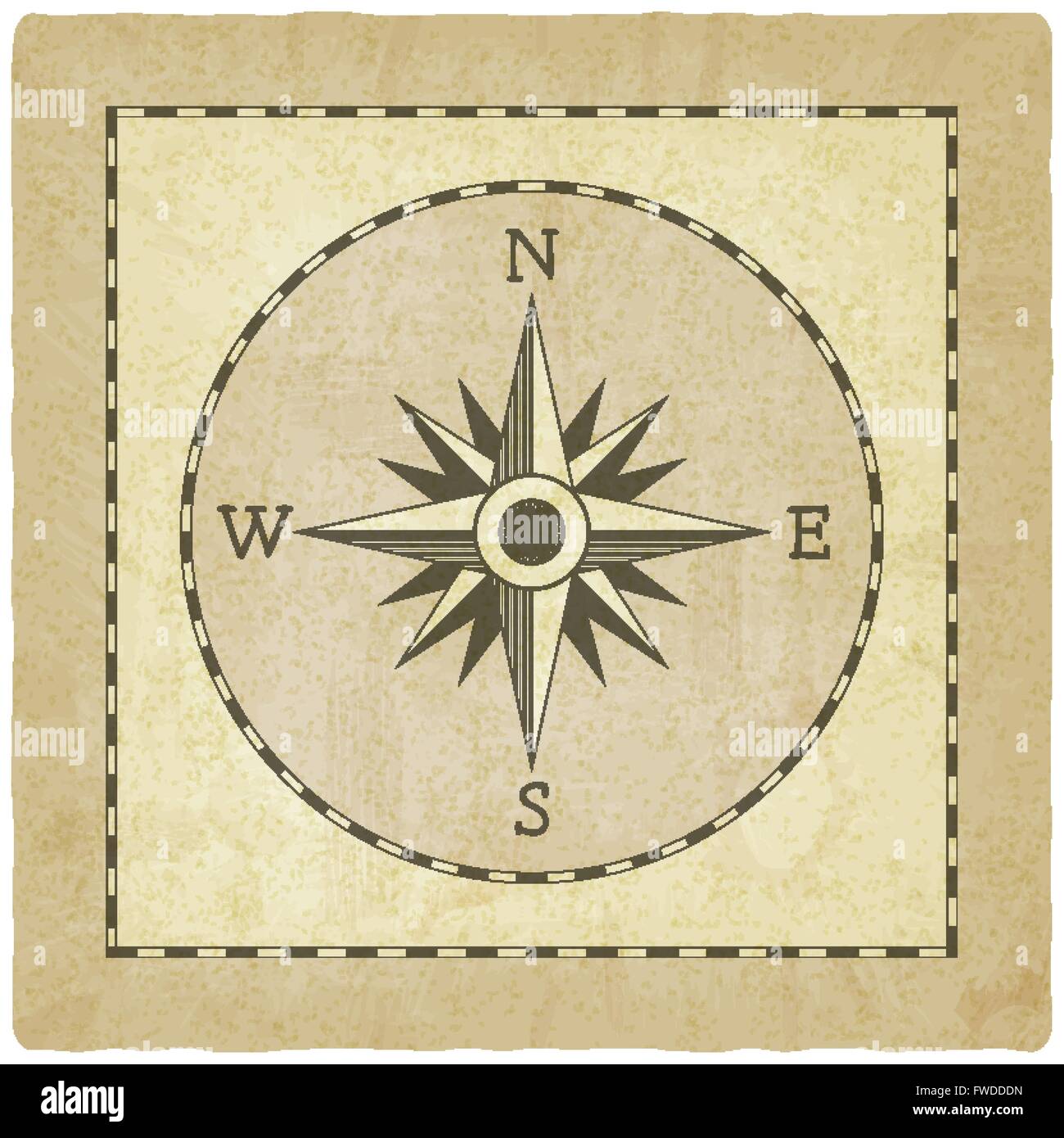 Wind rose on old background - vector illustration Stock Vector Image ...