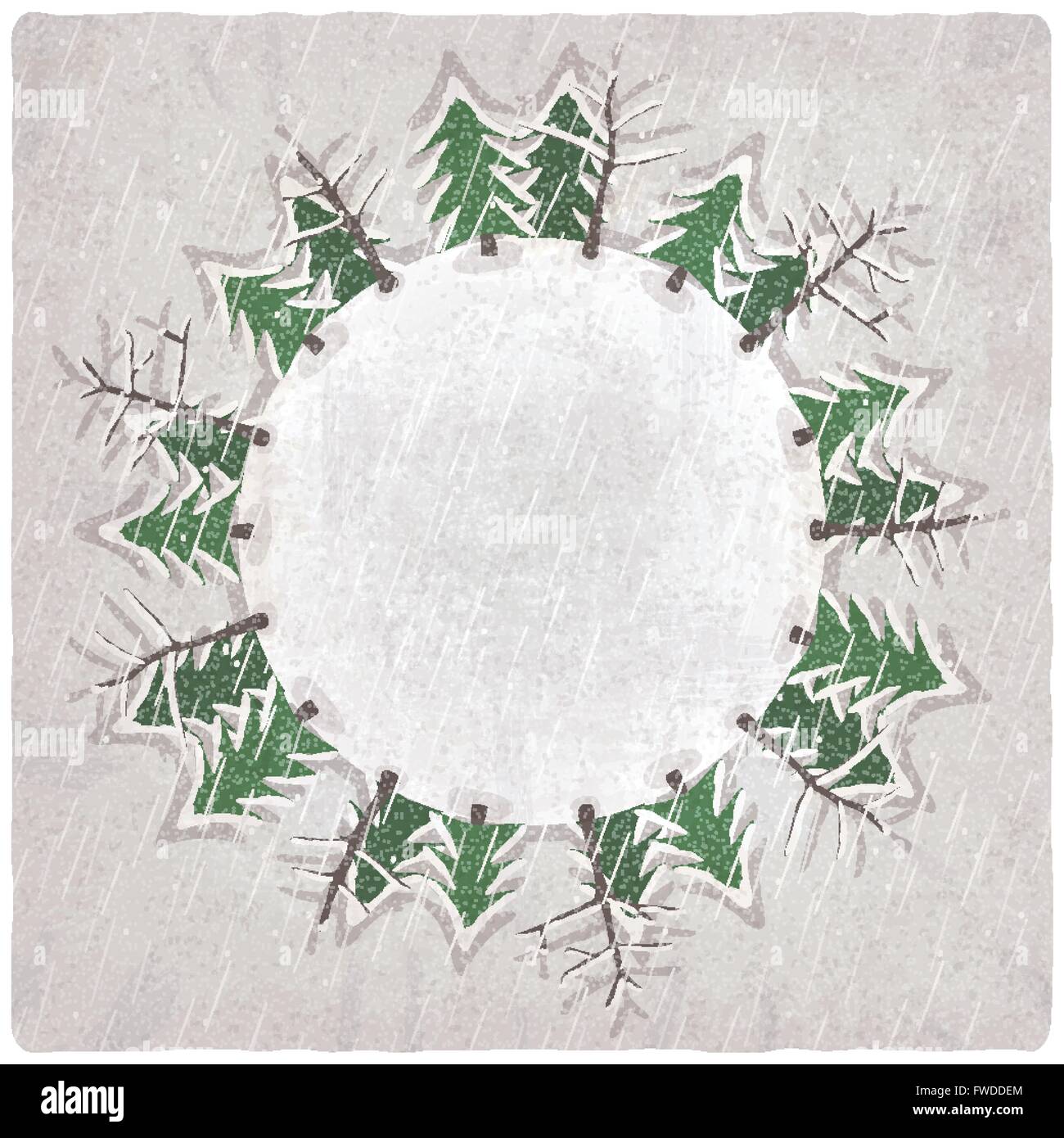 Frost covered fir trees Stock Vector Images - Alamy