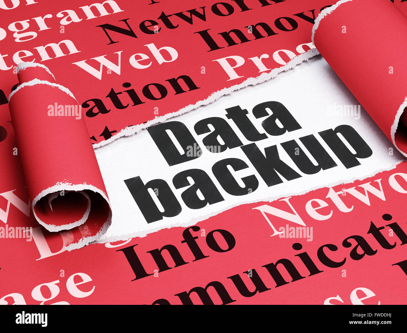 Data concept: black text Data Backup under the piece of torn paper Stock Photo - Alamy