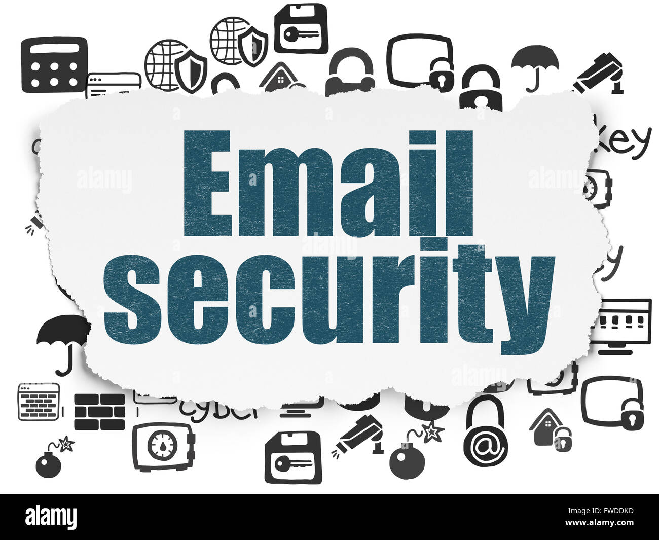 Privacy concept: Email Security on Torn Paper background Stock Photo ...