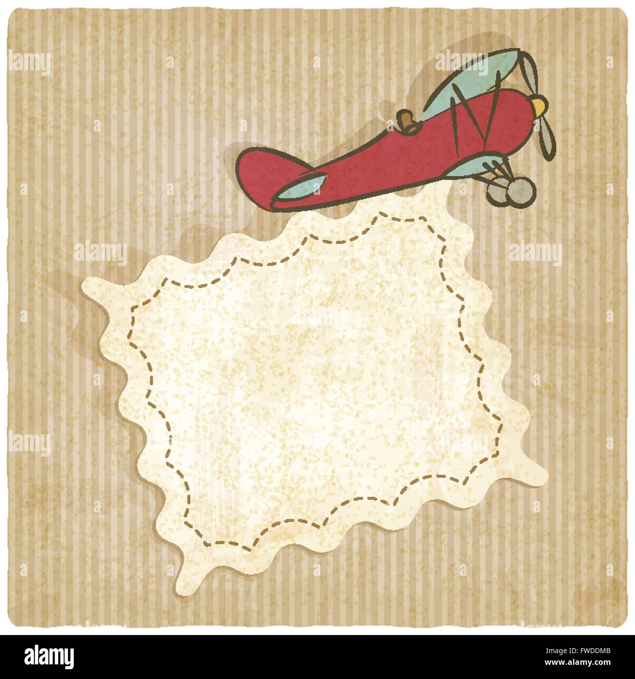 retro background with plane - vector illustration Stock Vector Image ...