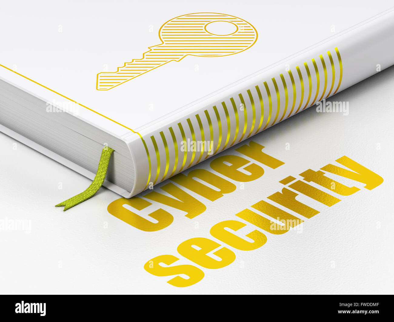 Security concept: book Key, Cyber Security on white background Stock ...