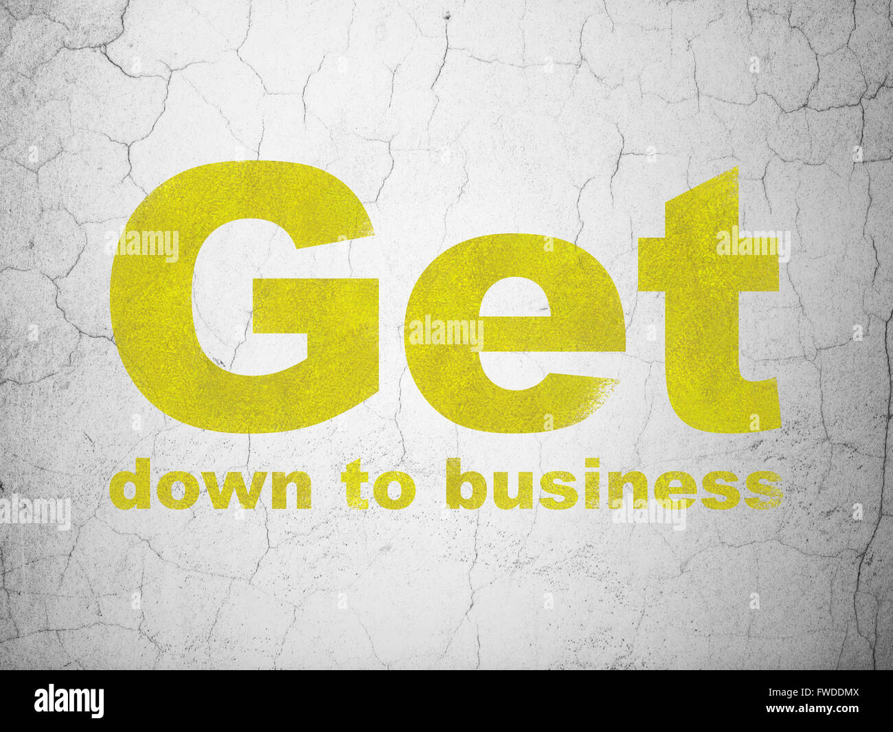 Business concept: Get Down to business on wall background Stock Photo ...