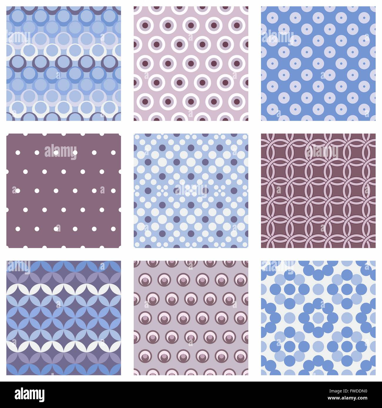 set of circle seamless patterns - vector illustration Stock Vector ...