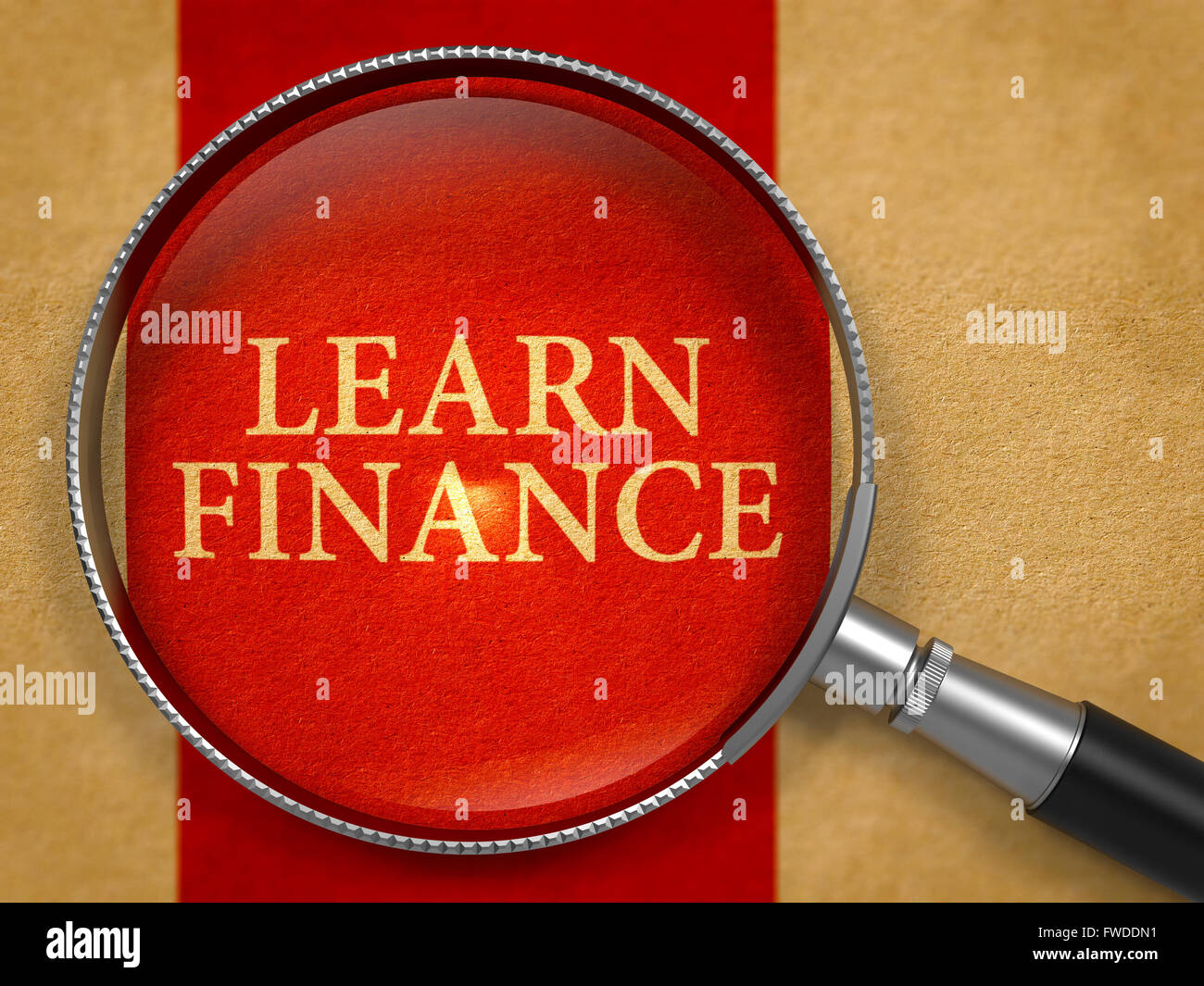 Learn Finance through Magnifying Glass Stock Photo - Alamy