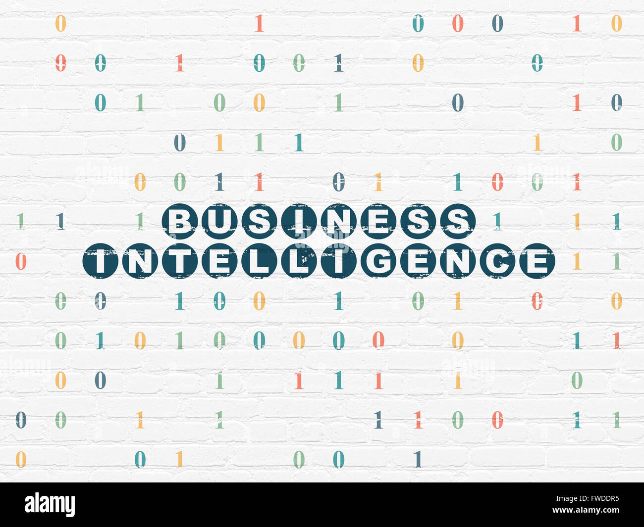 Business concept: Business Intelligence on wall background Stock Photo ...