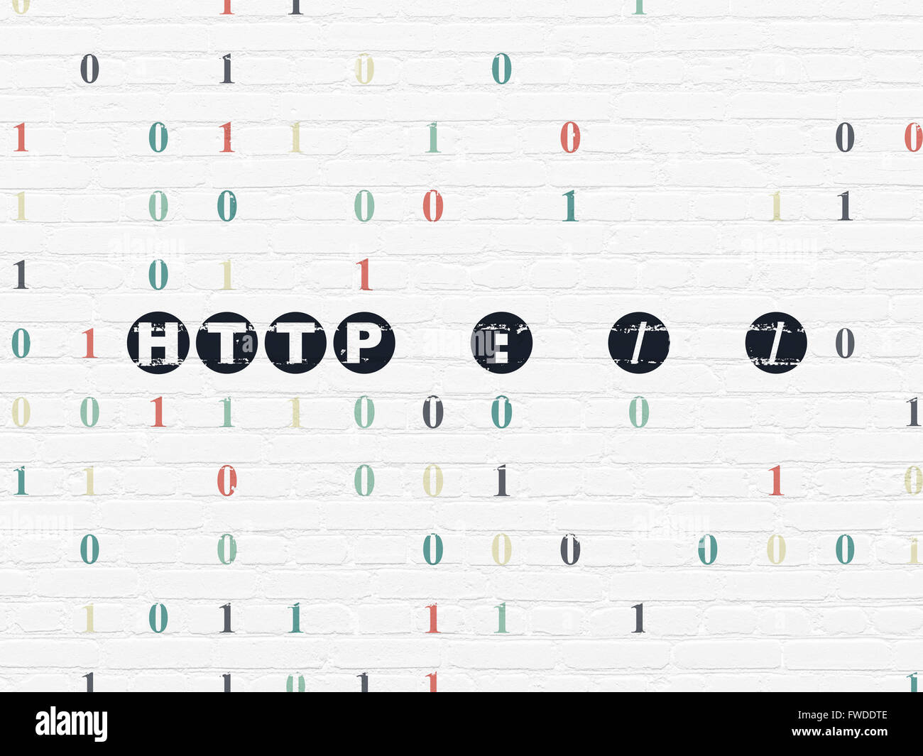 Web development concept: Http : / / on wall background Stock Photo - Alamy