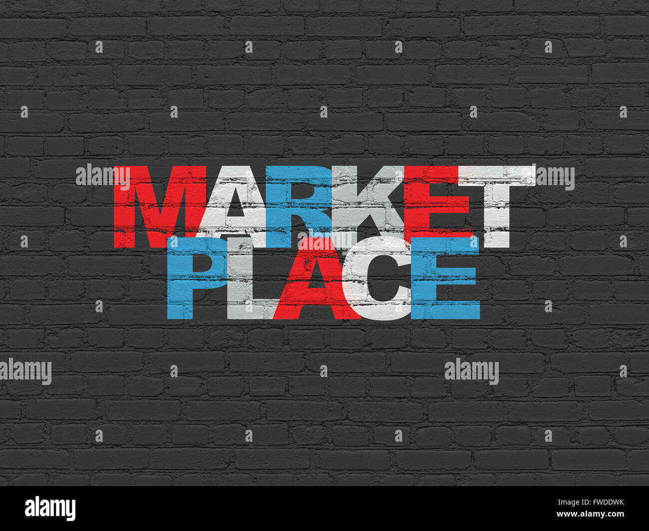 Marketing concept: Marketplace on wall background Stock Photo - Alamy
