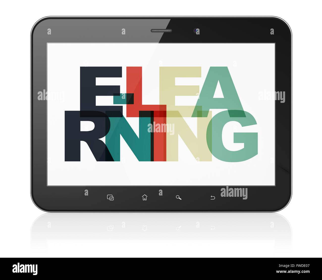 Studying concept: Tablet Computer with E-learning on display Stock ...