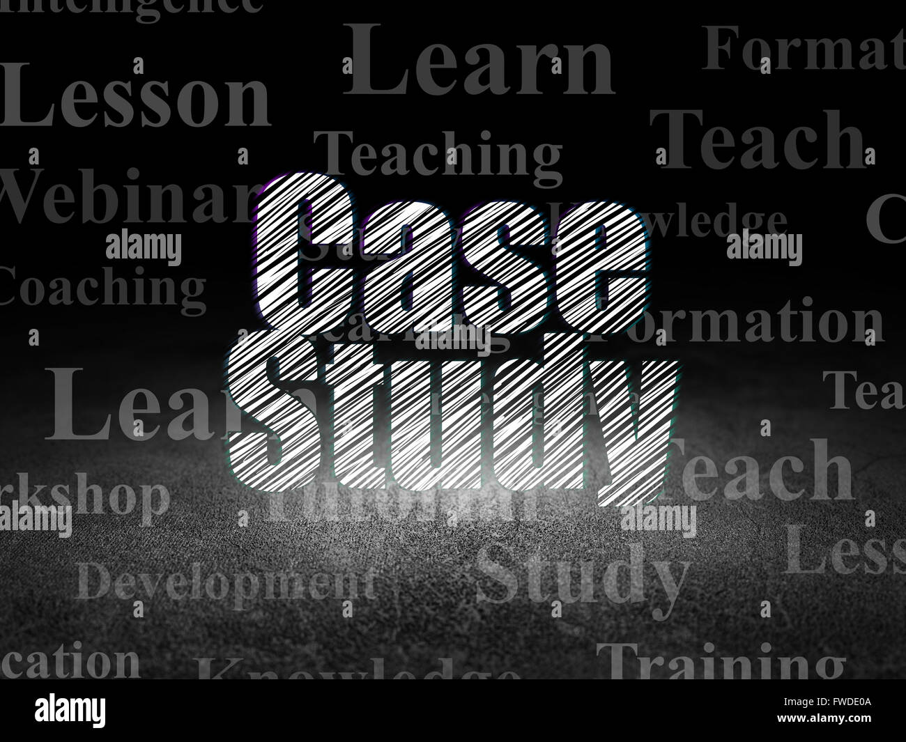 Education concept: Case Study in grunge dark room Stock Photo - Alamy