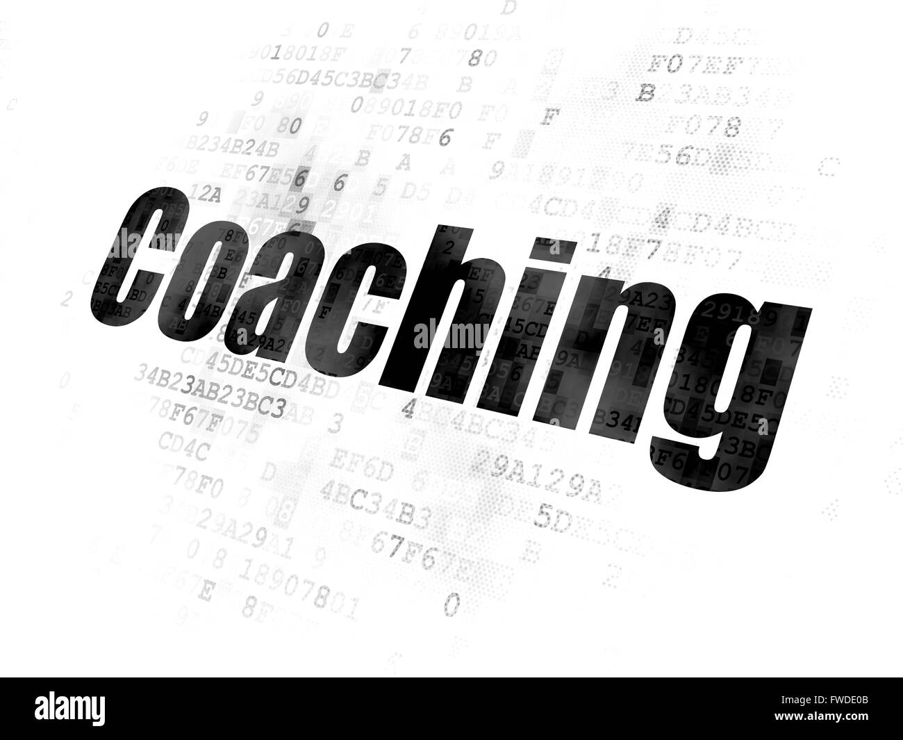 Studying concept: Coaching on Digital background Stock Photo - Alamy