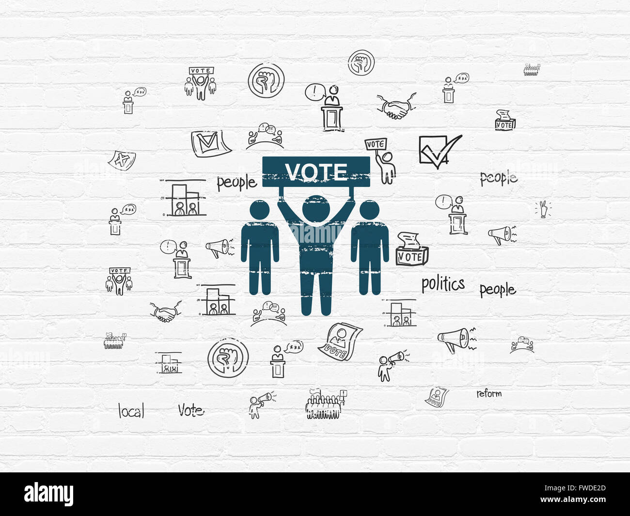 Political concept: Election Campaign on wall background Stock Photo - Alamy