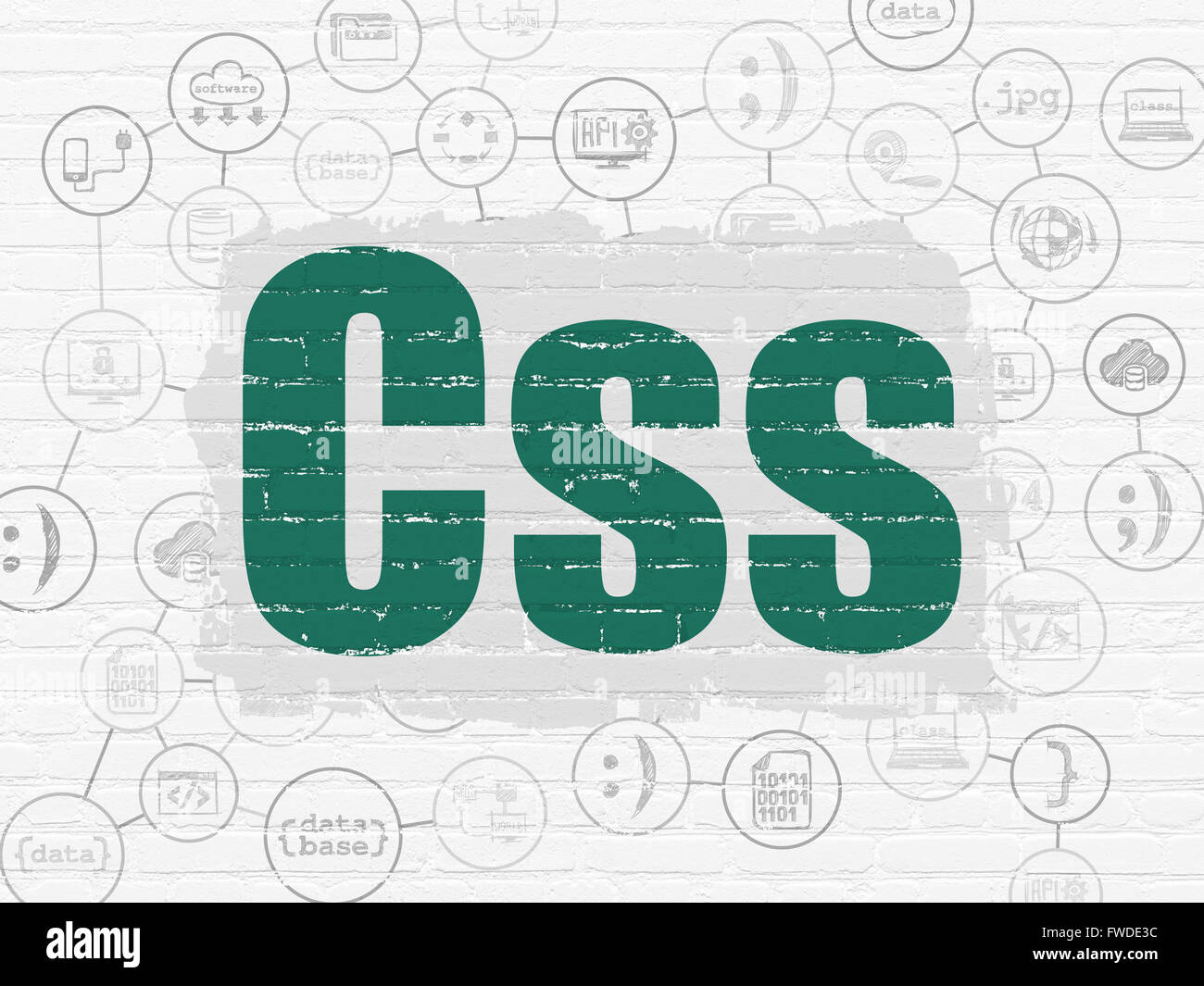 Software concept: Css on wall background Stock Photo - Alamy