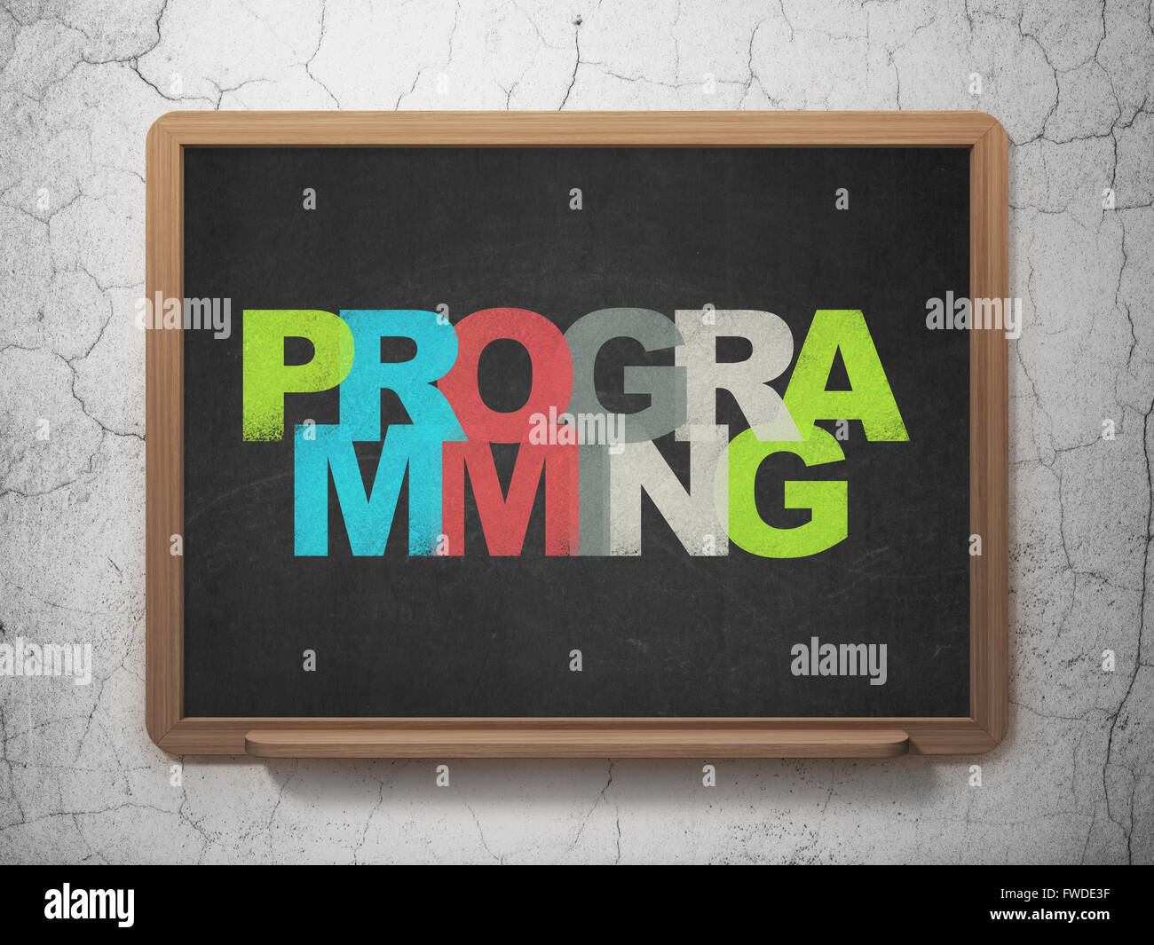 Programming concept: Programming on School board background Stock Photo ...