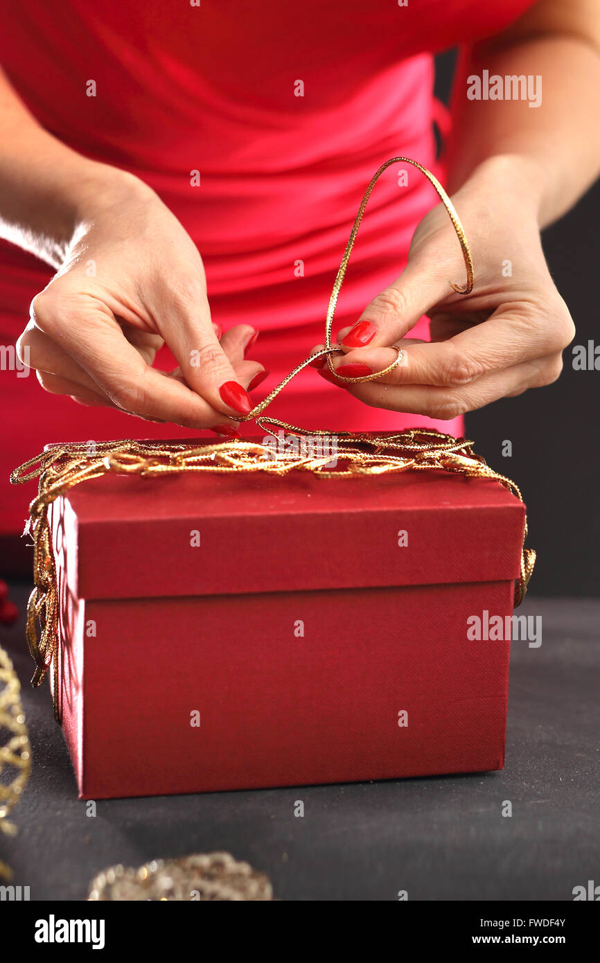 Christmas gift idea how to decorate a gift. Beautifully wrapped gift ...