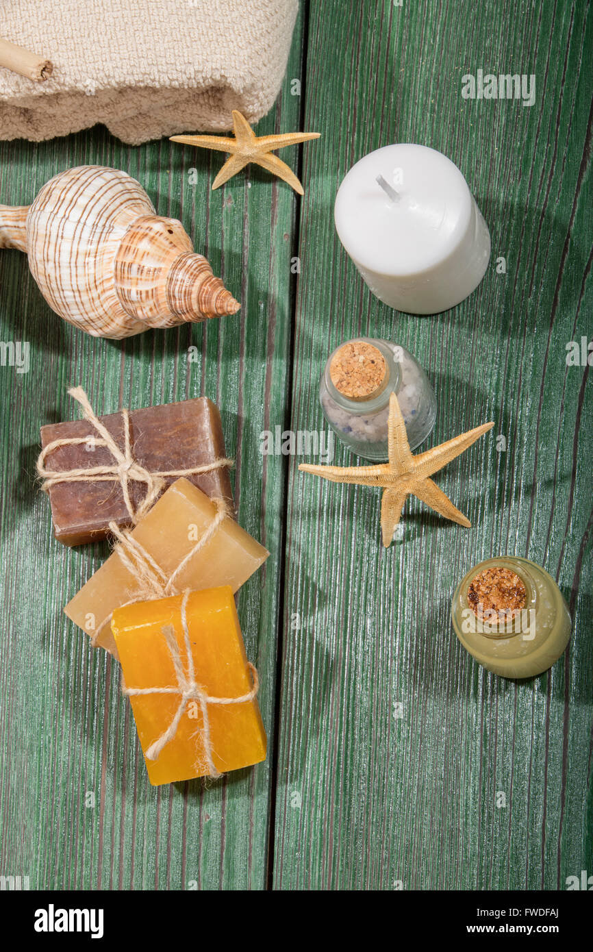 colorful natural herbal soaps Stock Photo - Alamy