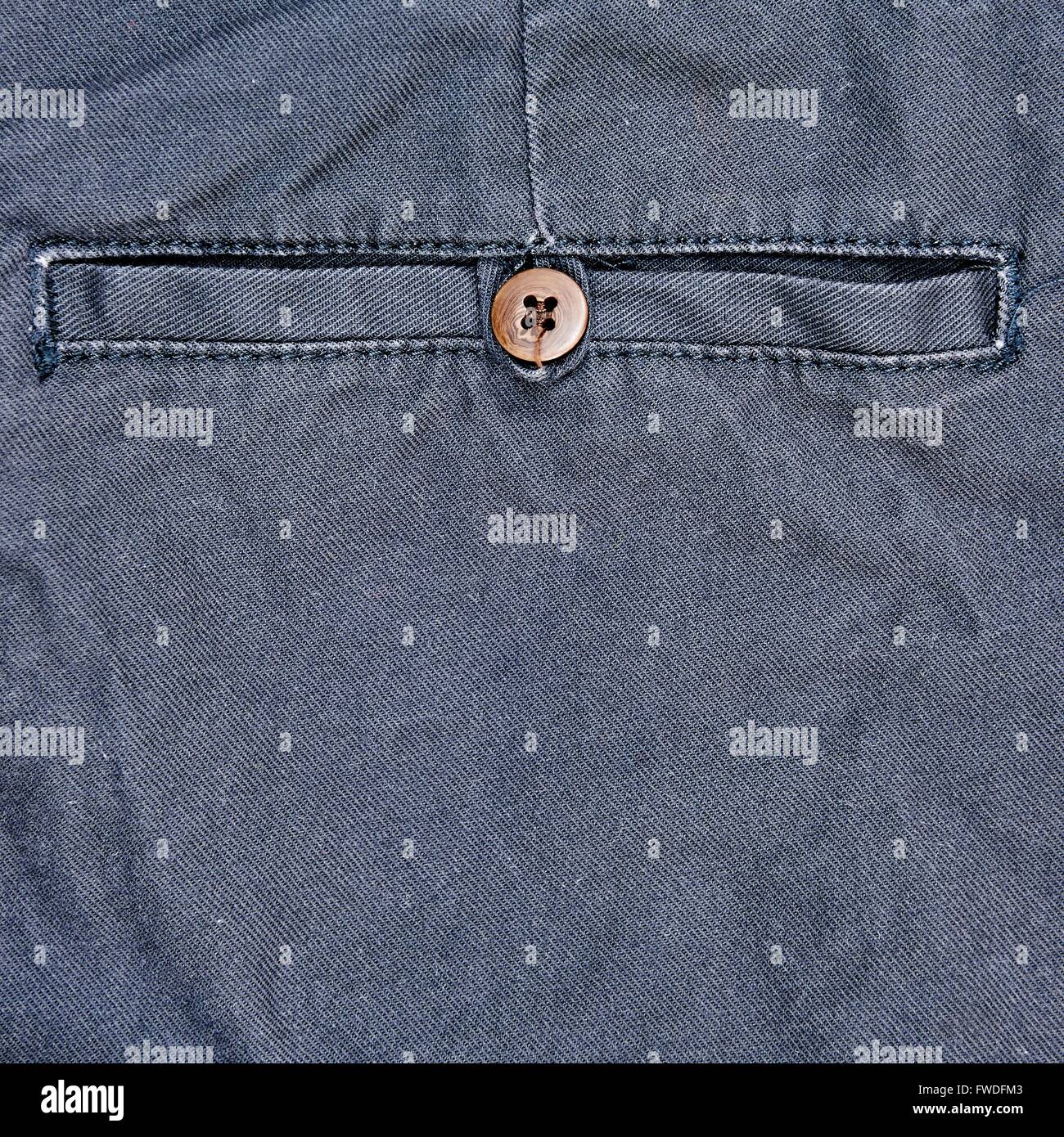 A studio photo of a back pocket on a pair of shorts Stock Photo - Alamy