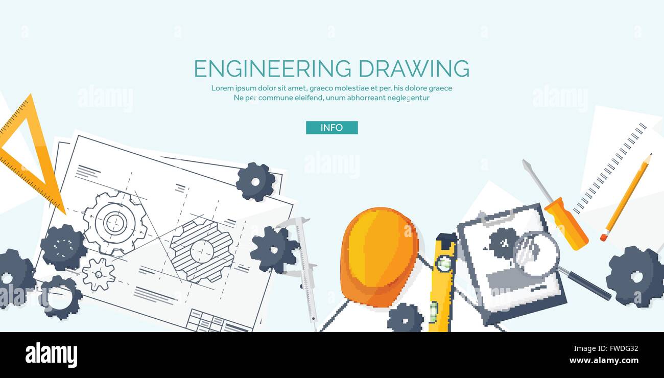 Vector illustration. Engineering and architecture. Drawing ...
