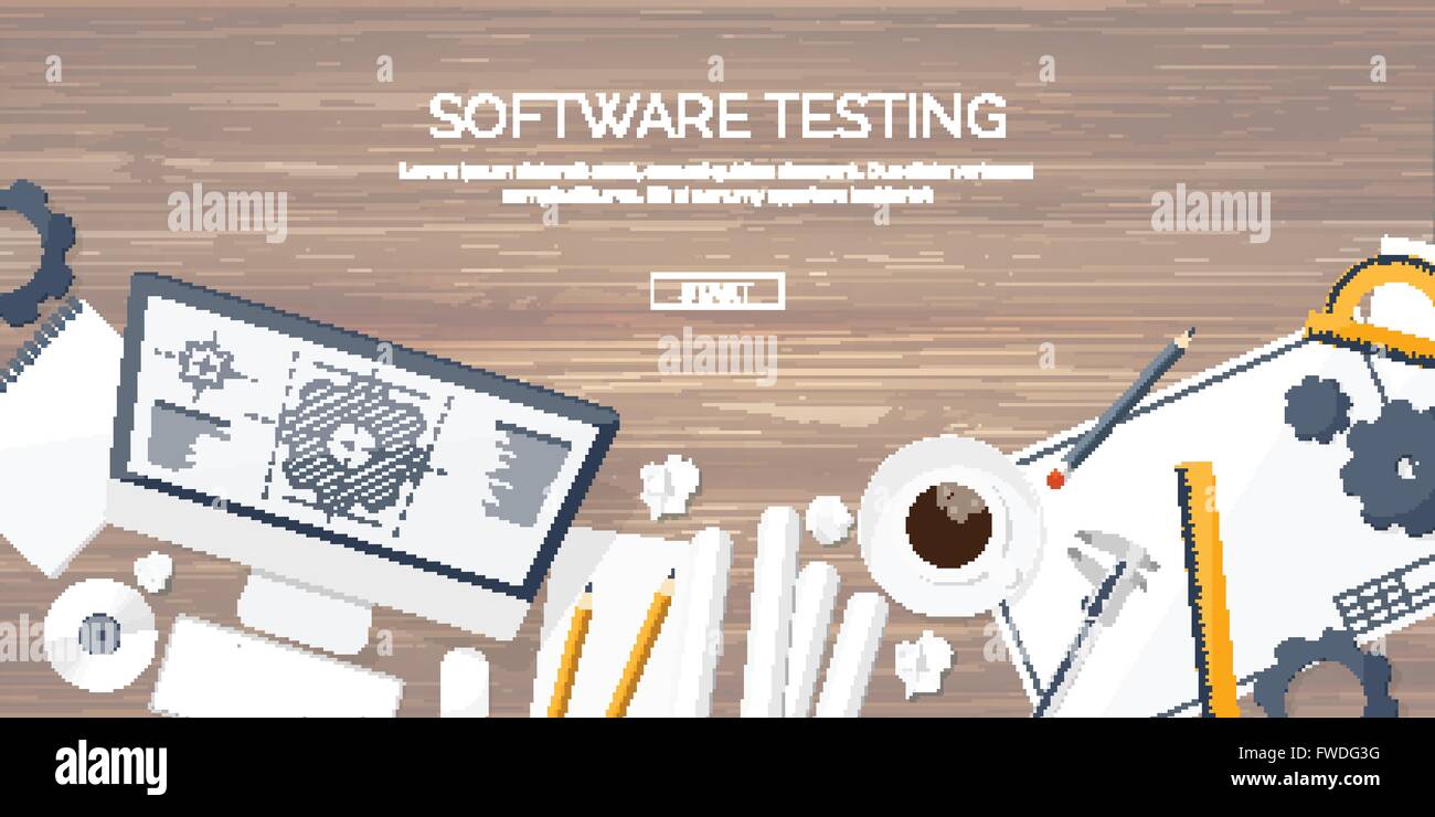 Vector illustration. Engineering and architecture. Computer, software ...