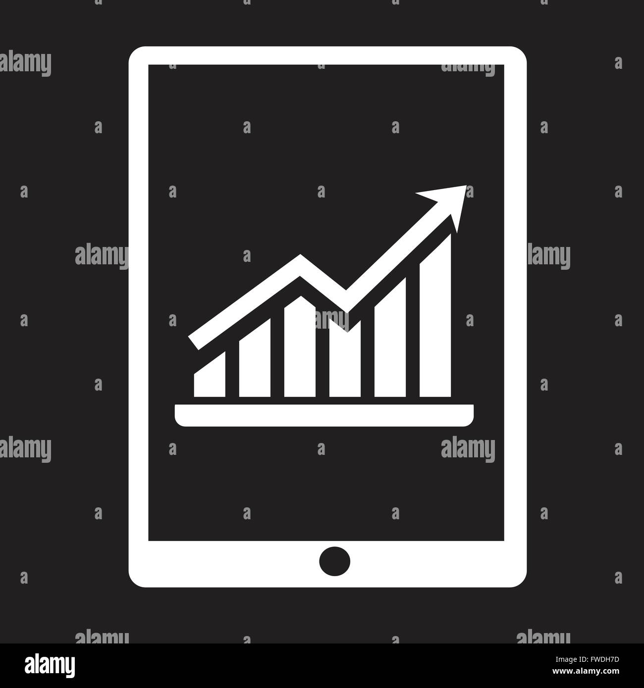 Graph In Tablet PC Icon Stock Vector Image & Art - Alamy