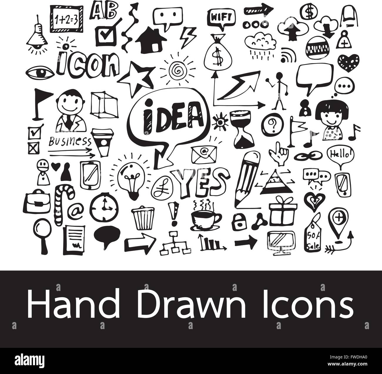 Hand Drawn Icons Stock Vector Image & Art - Alamy