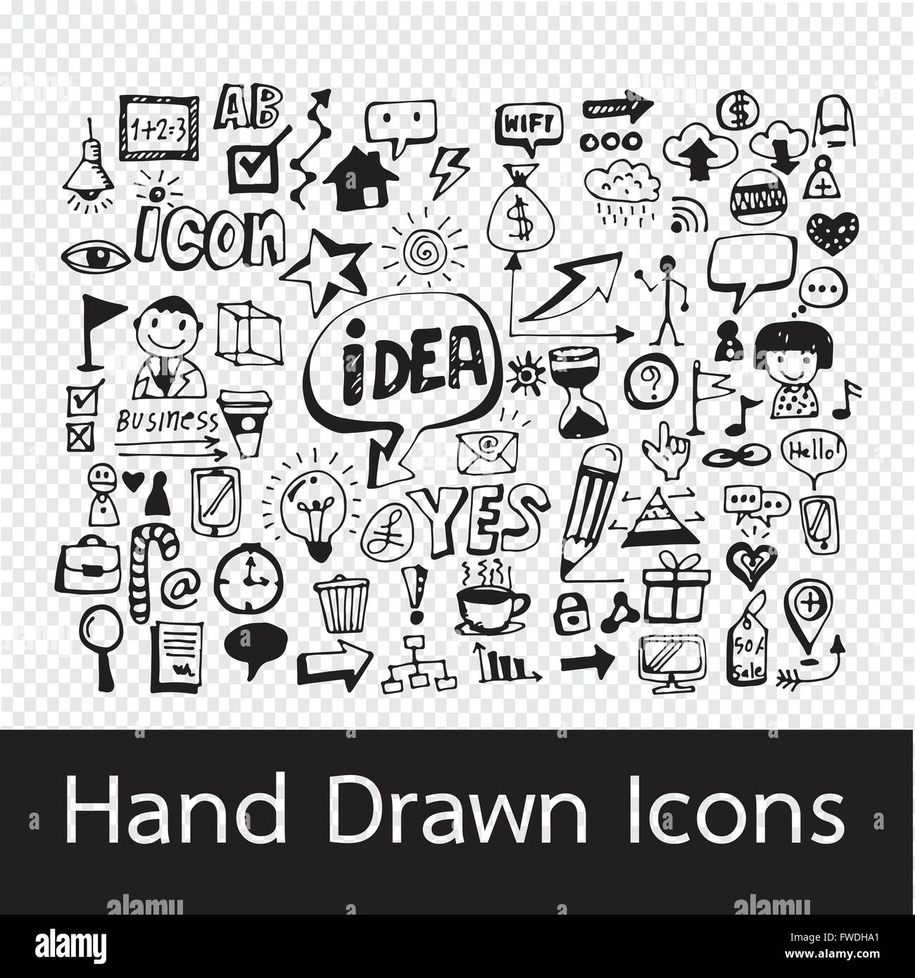 Hand Drawn Icons Stock Vector Image & Art - Alamy