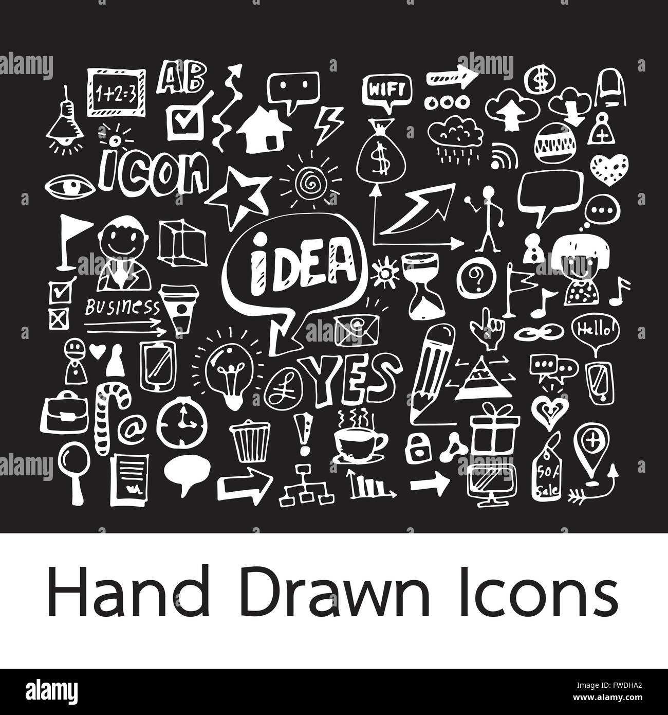 Hand Drawn Icons Stock Vector Image & Art - Alamy