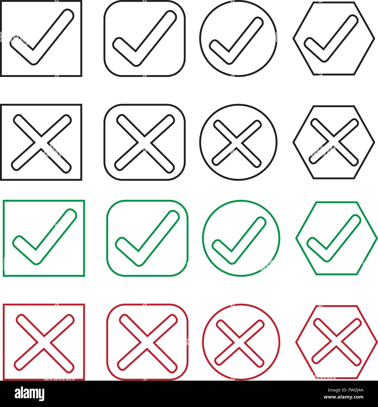 Check box icon set Stock Vector Image & Art - Alamy