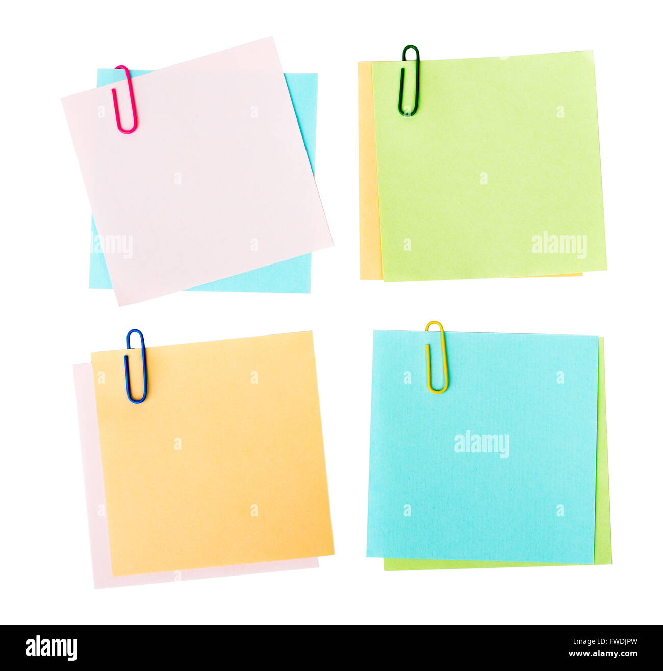 Paper notes clips on Cut Out Stock Images & Pictures - Alamy