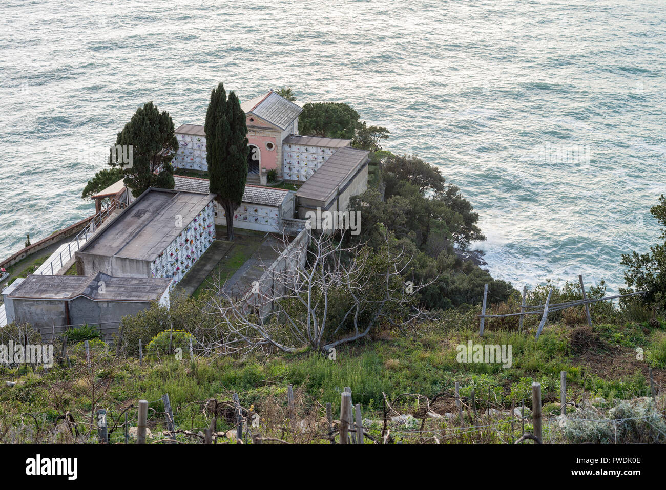 Chapel and cemetery, UNESCO World Heritage Site, Manarola, Cinque Terre ...