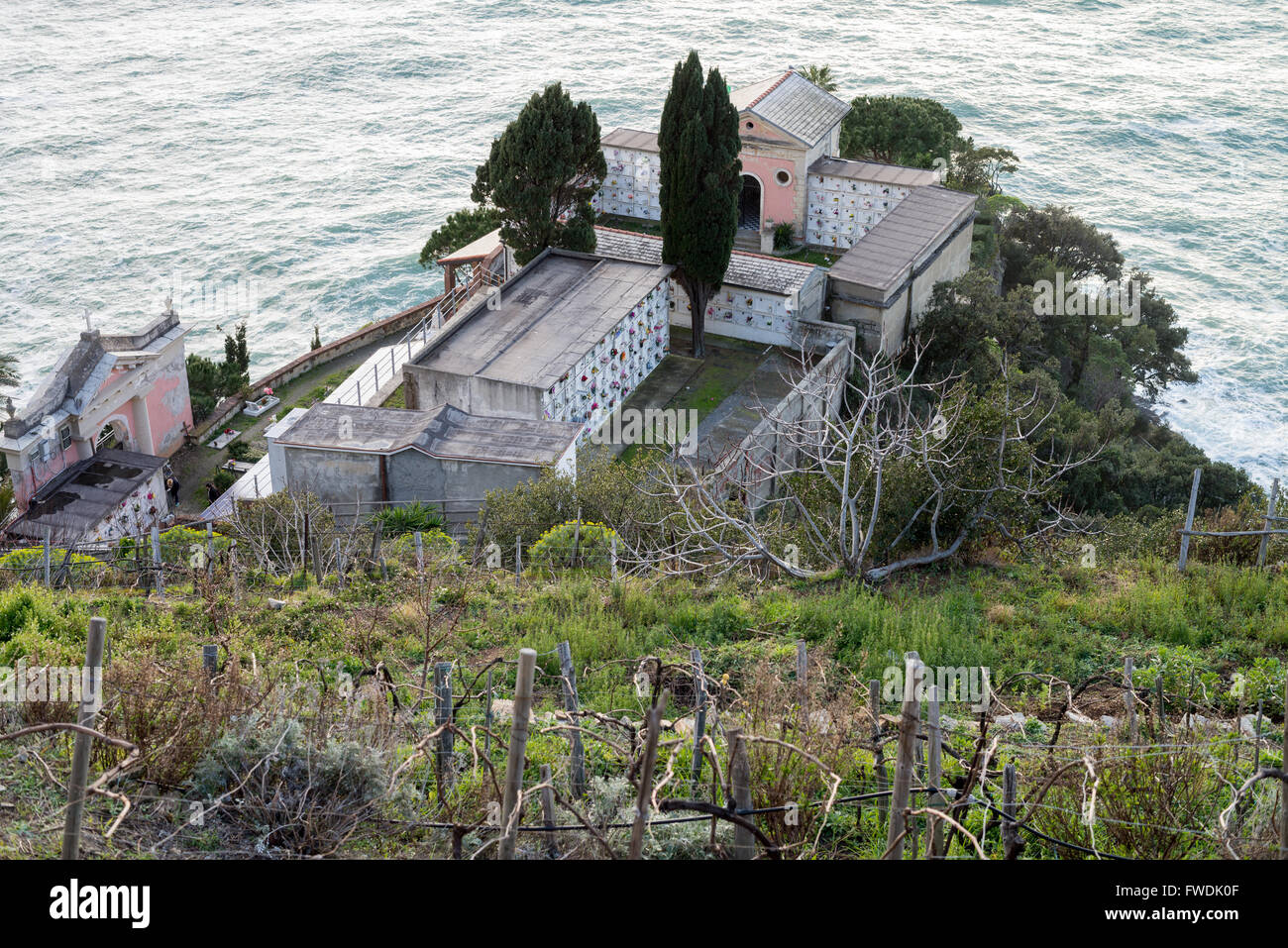 Chapel and cemetery, UNESCO World Heritage Site, Manarola, Cinque Terre ...