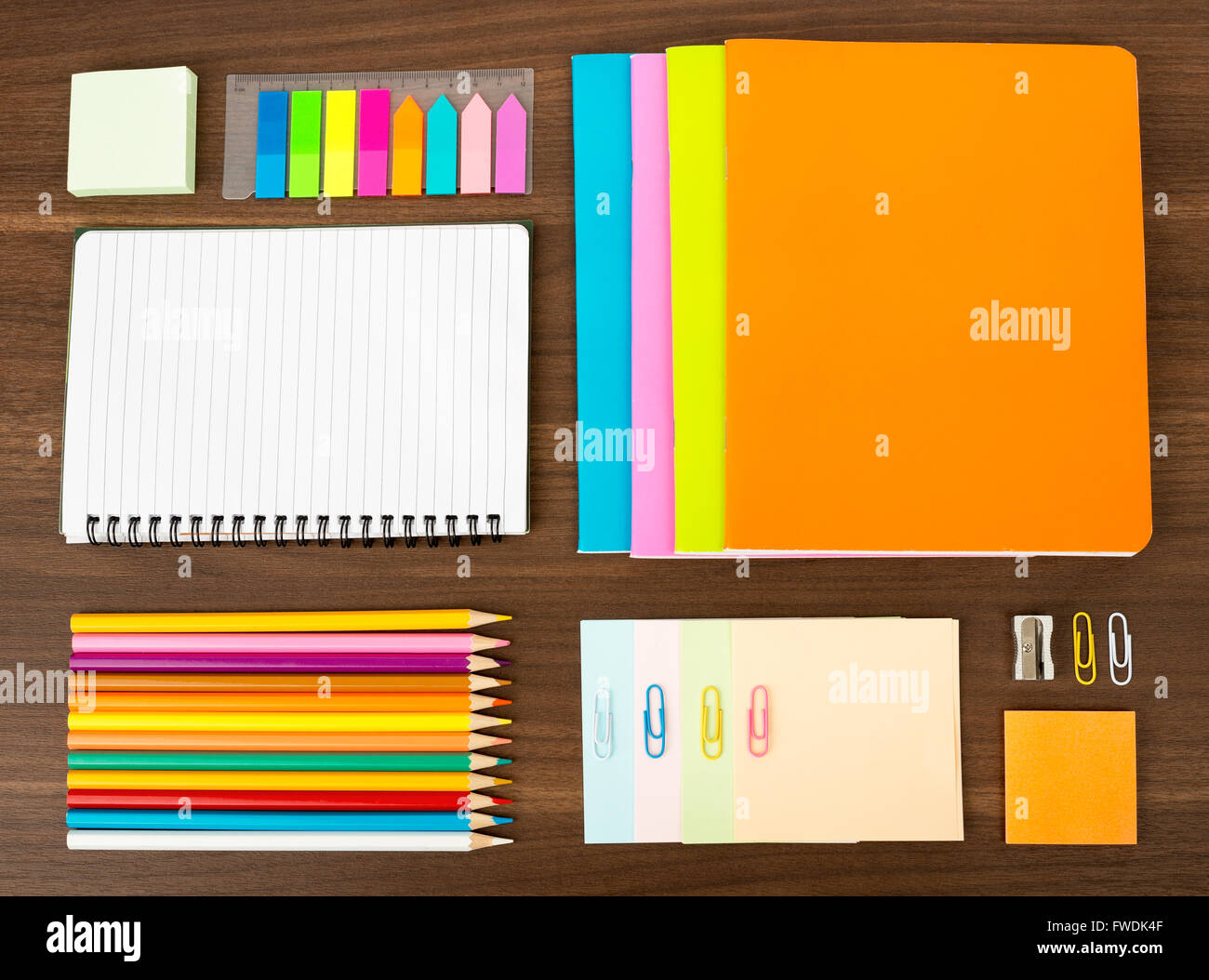 Notebooks with stationary Stock Photo - Alamy