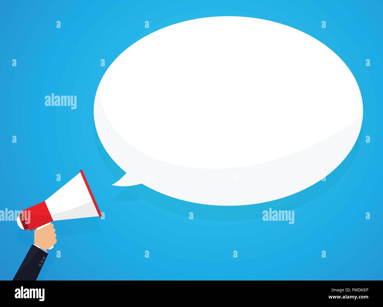 Speech bubbles announced by megaphone, illustration Stock Vector Image ...