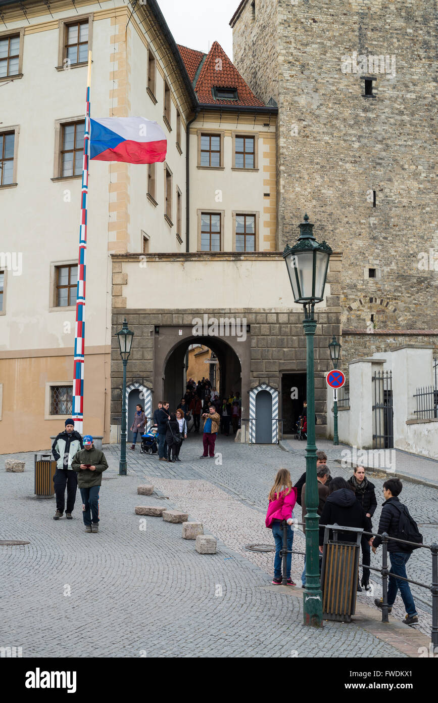 Entrance Gates to Prague Castle, Prague, Czech republic, Europe Stock ...