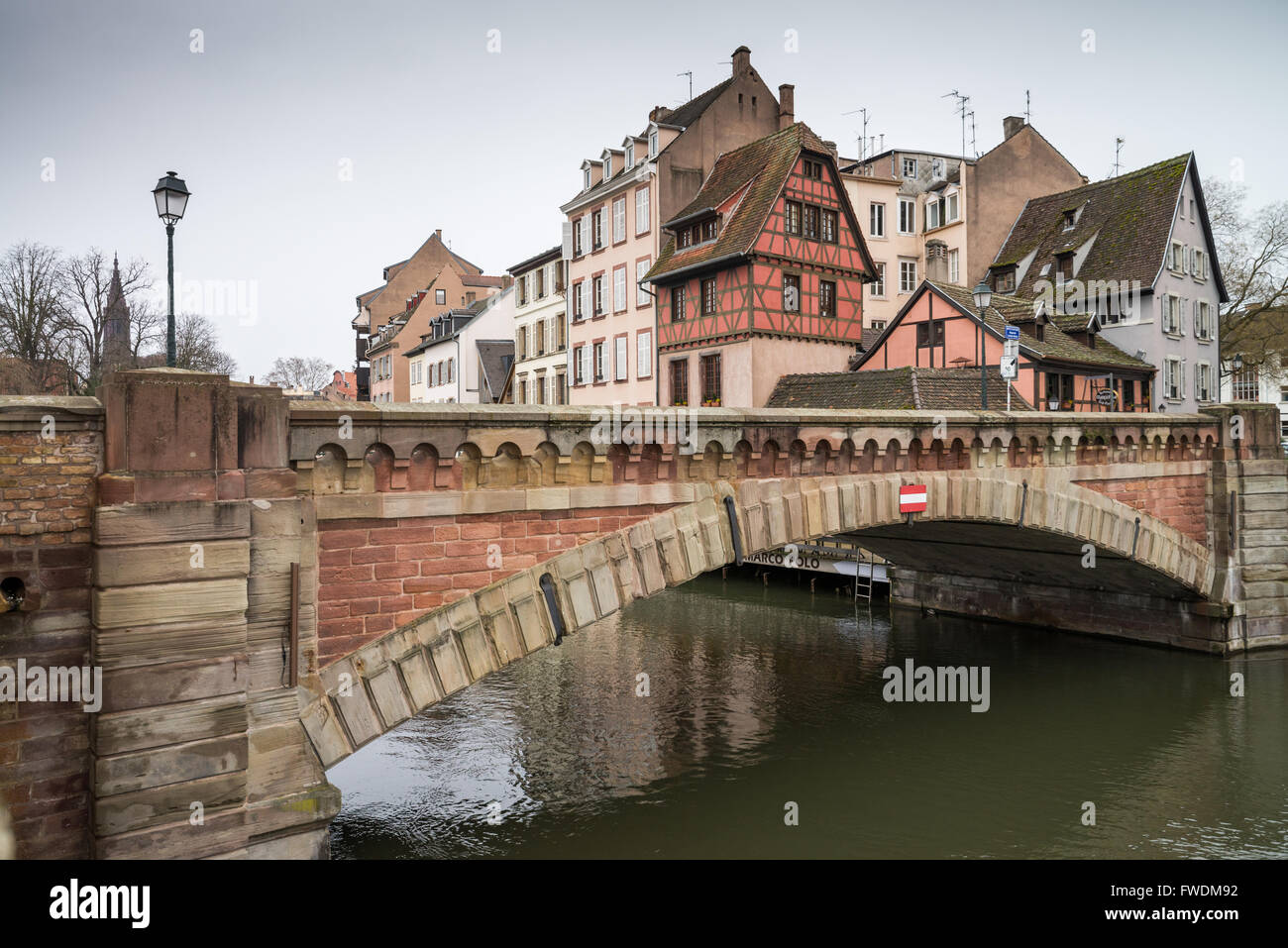 Panorama of the famous bridges Ponts Couverts in Strasbourg, France ...