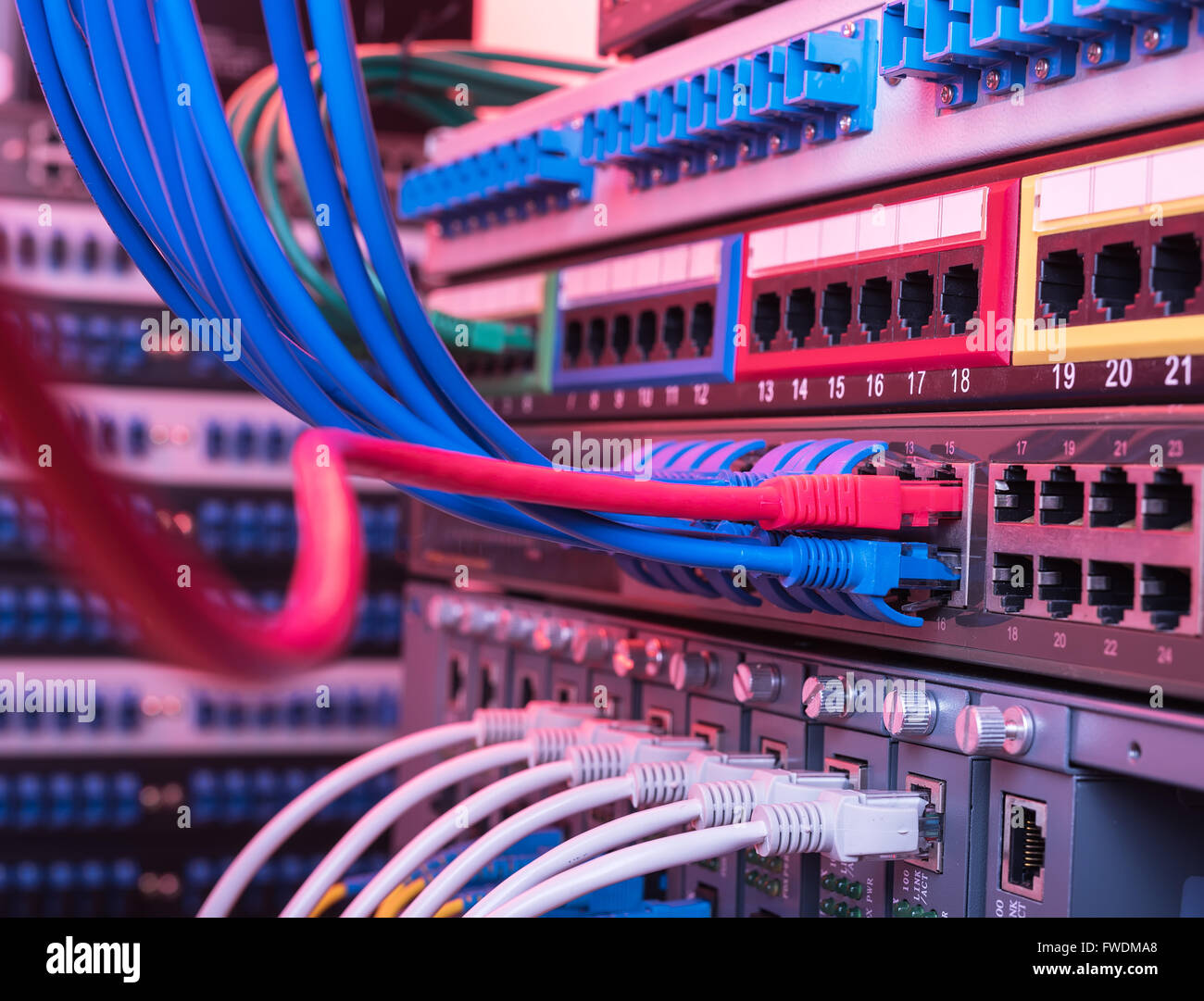 Network switch and ethernet cables,Data Center Concept Stock Photo - Alamy