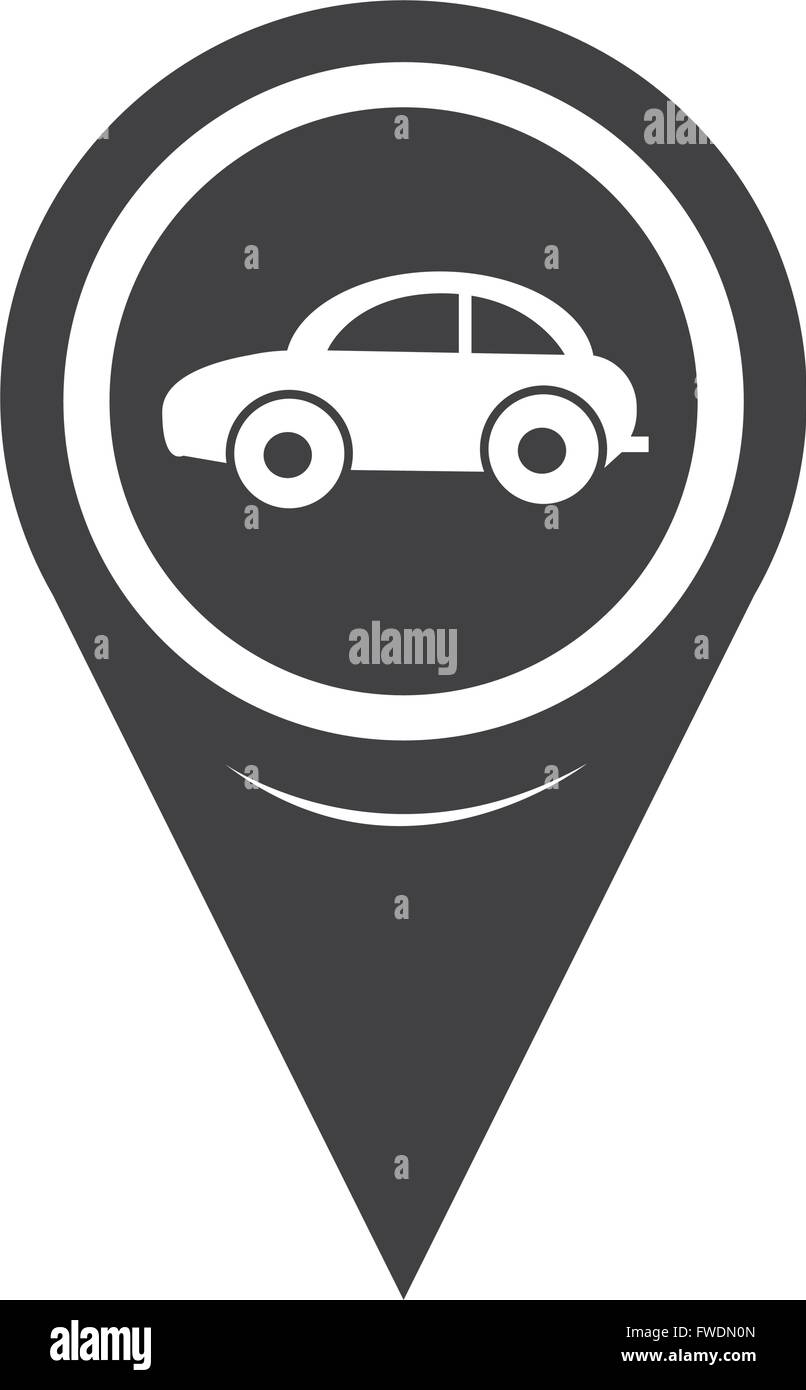 Map Pointer Car Icon Stock Vector Image & Art - Alamy