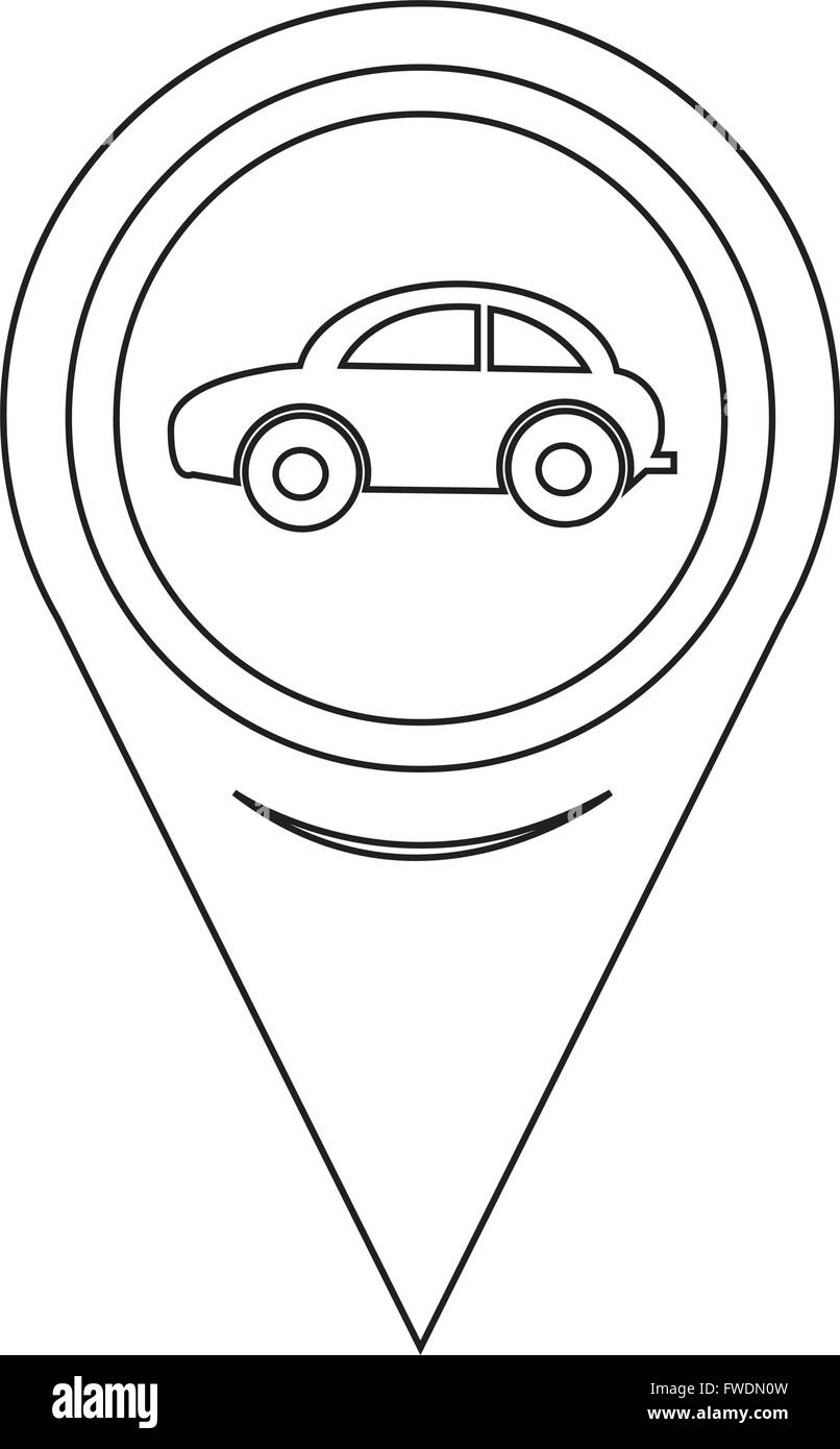 Map Pointer Car Icon Stock Vector Image & Art - Alamy
