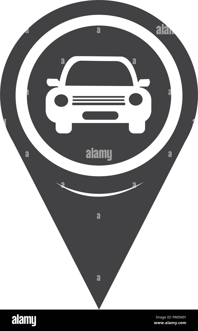 Map Pointer Car Icon Stock Vector Image & Art - Alamy