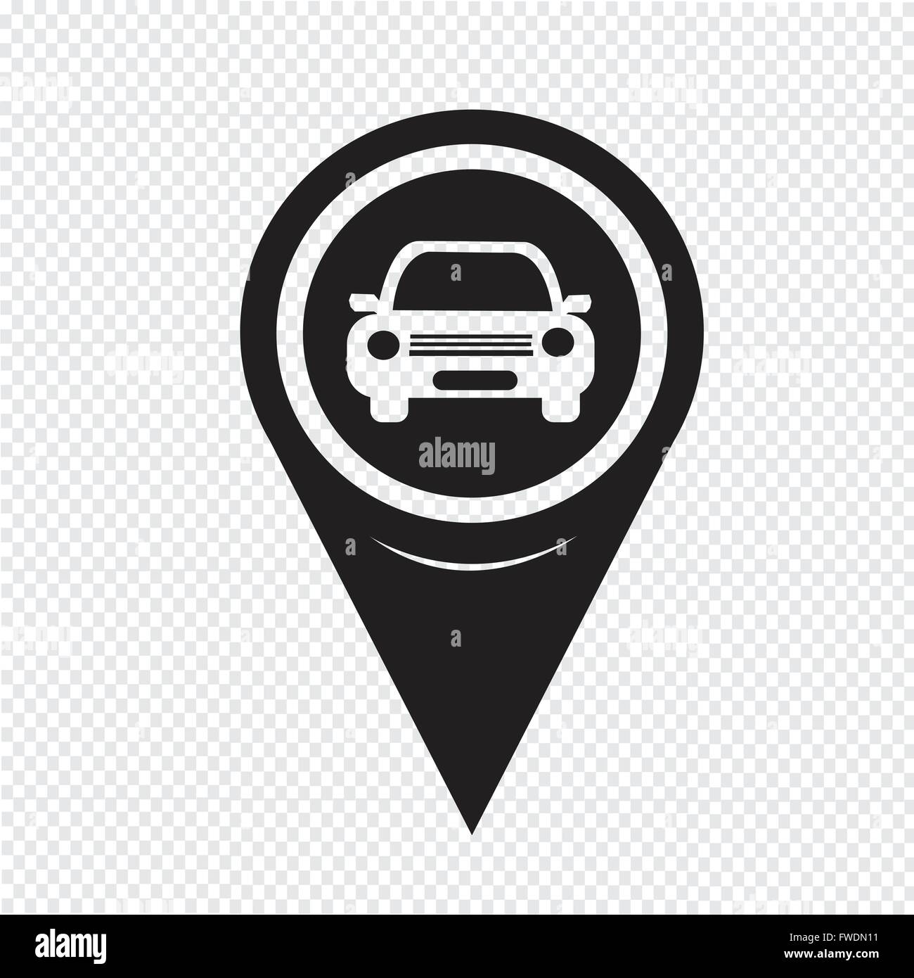 Map Pointer Car Icon Stock Vector Image & Art - Alamy