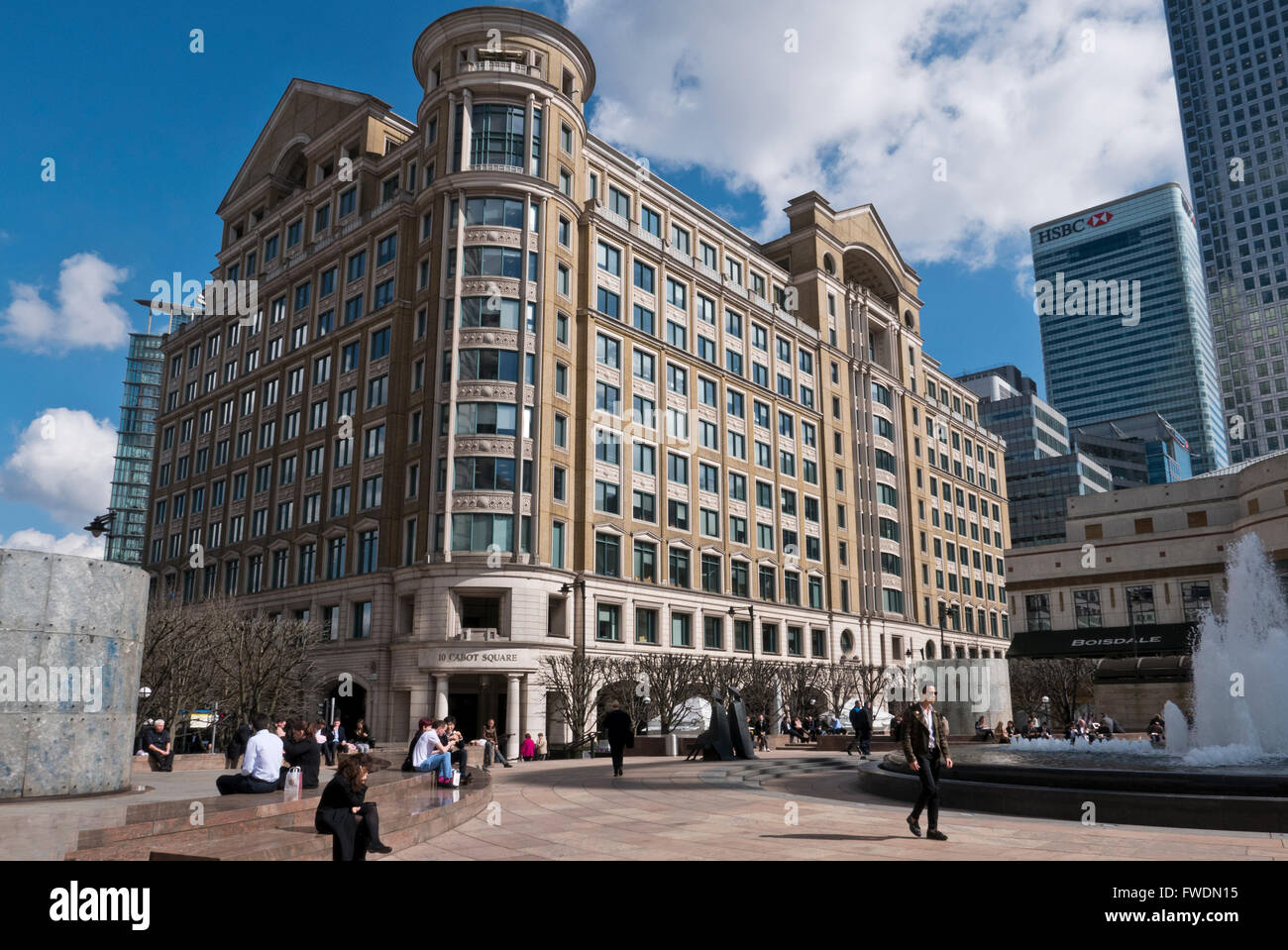A modern building in Cabot Square In Canary Wharf in East London ...