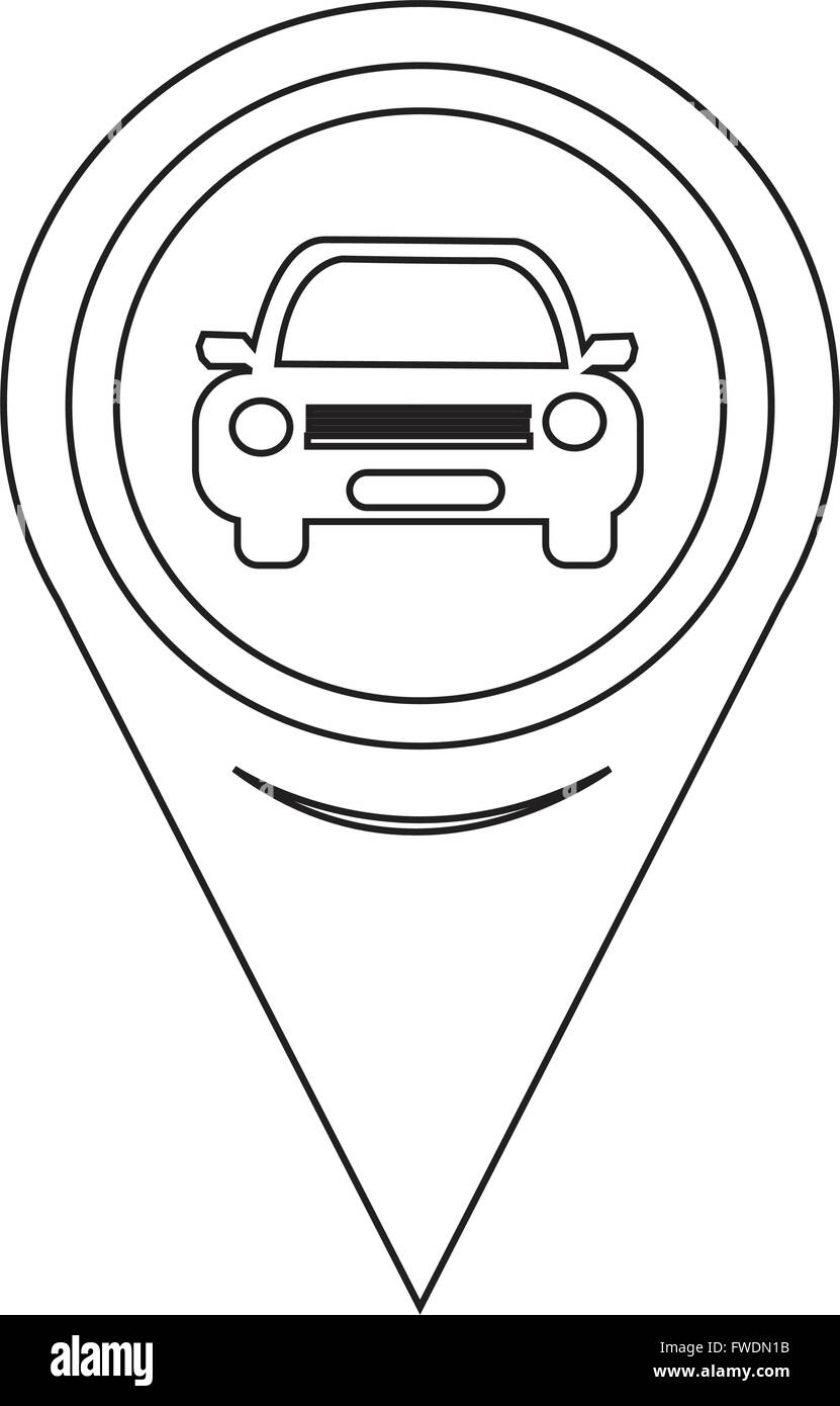 Map Pointer Car Icon Stock Vector Image & Art - Alamy