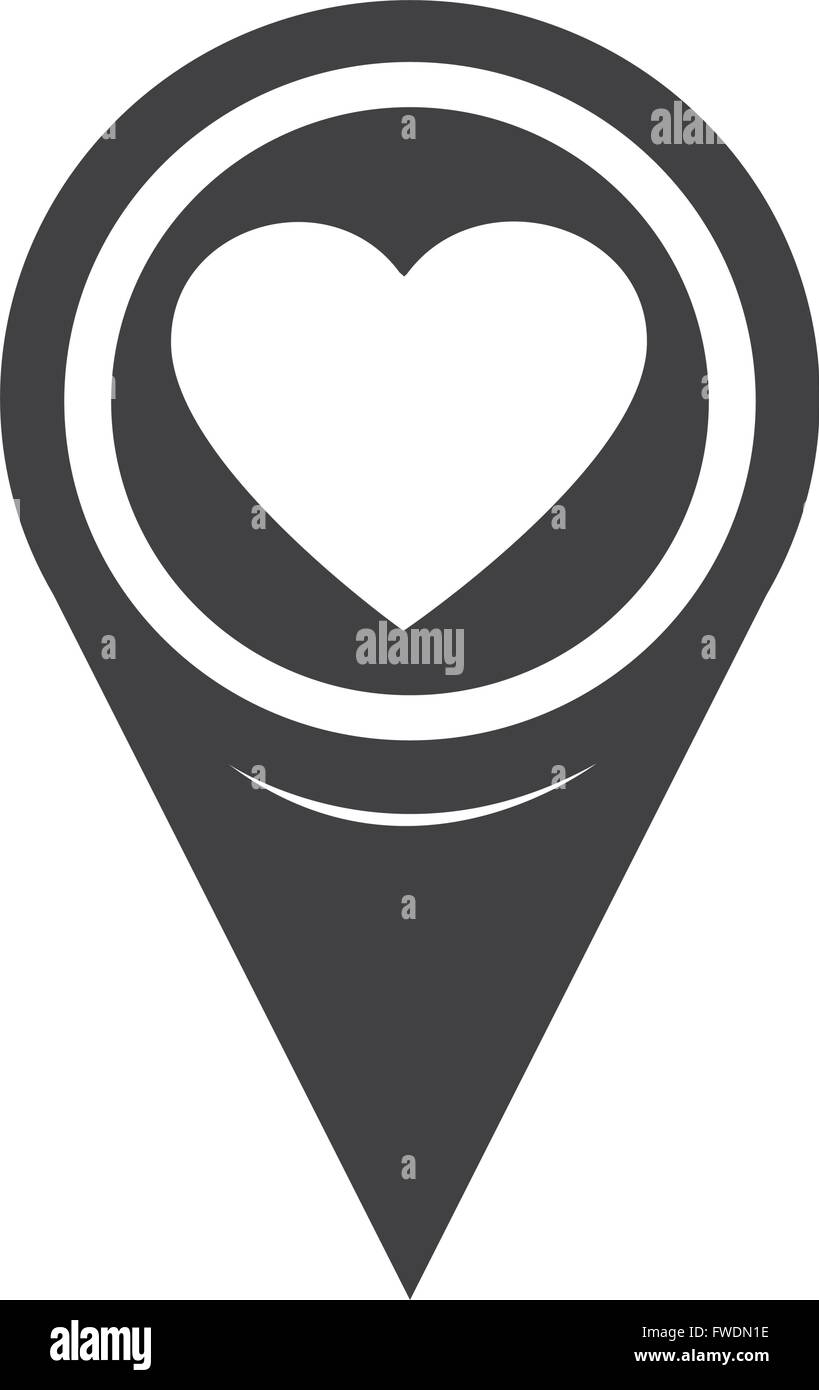 Map Pointer Heart Icon Stock Vector Image & Art - Alamy