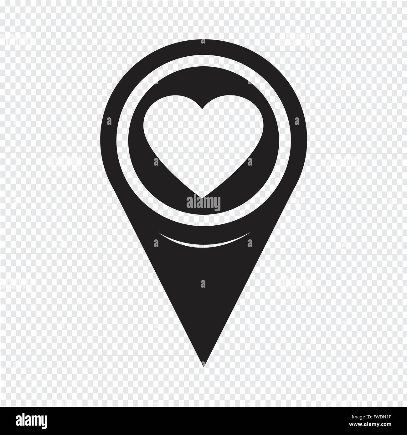 Map Pointer Heart Icon Stock Vector Image & Art - Alamy