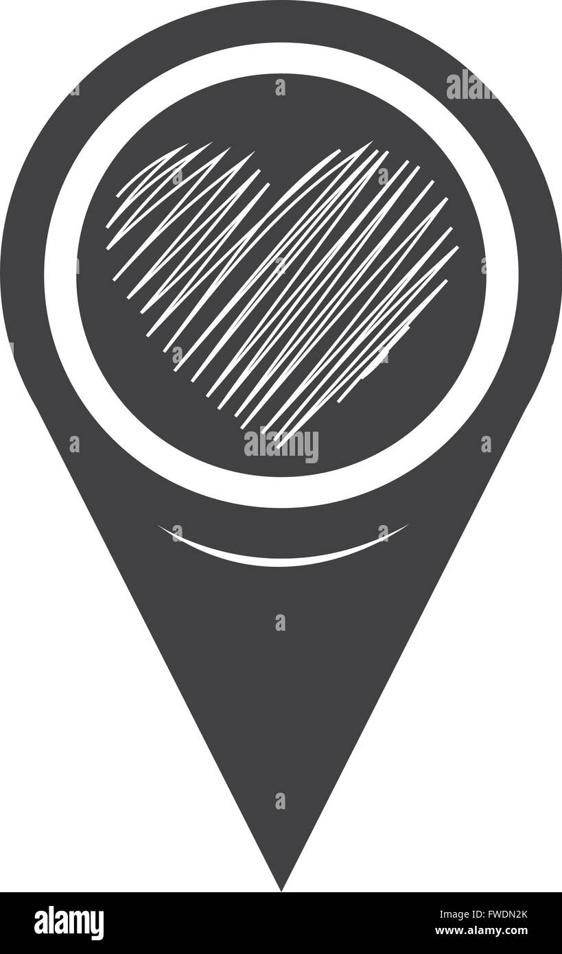 Map Pointer Heart Icon Stock Vector Image & Art - Alamy