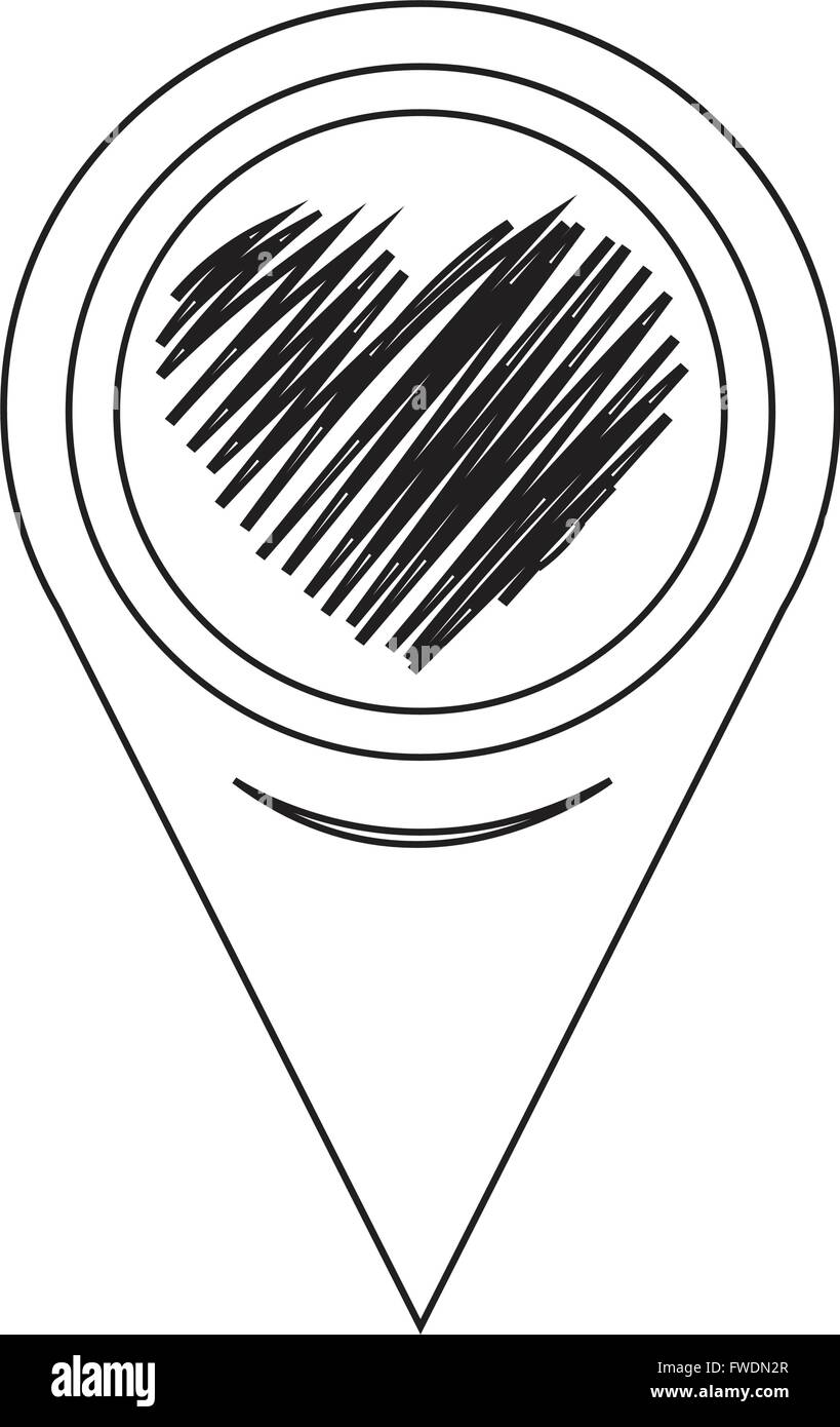 Map Pointer Heart Icon Stock Vector Image & Art - Alamy
