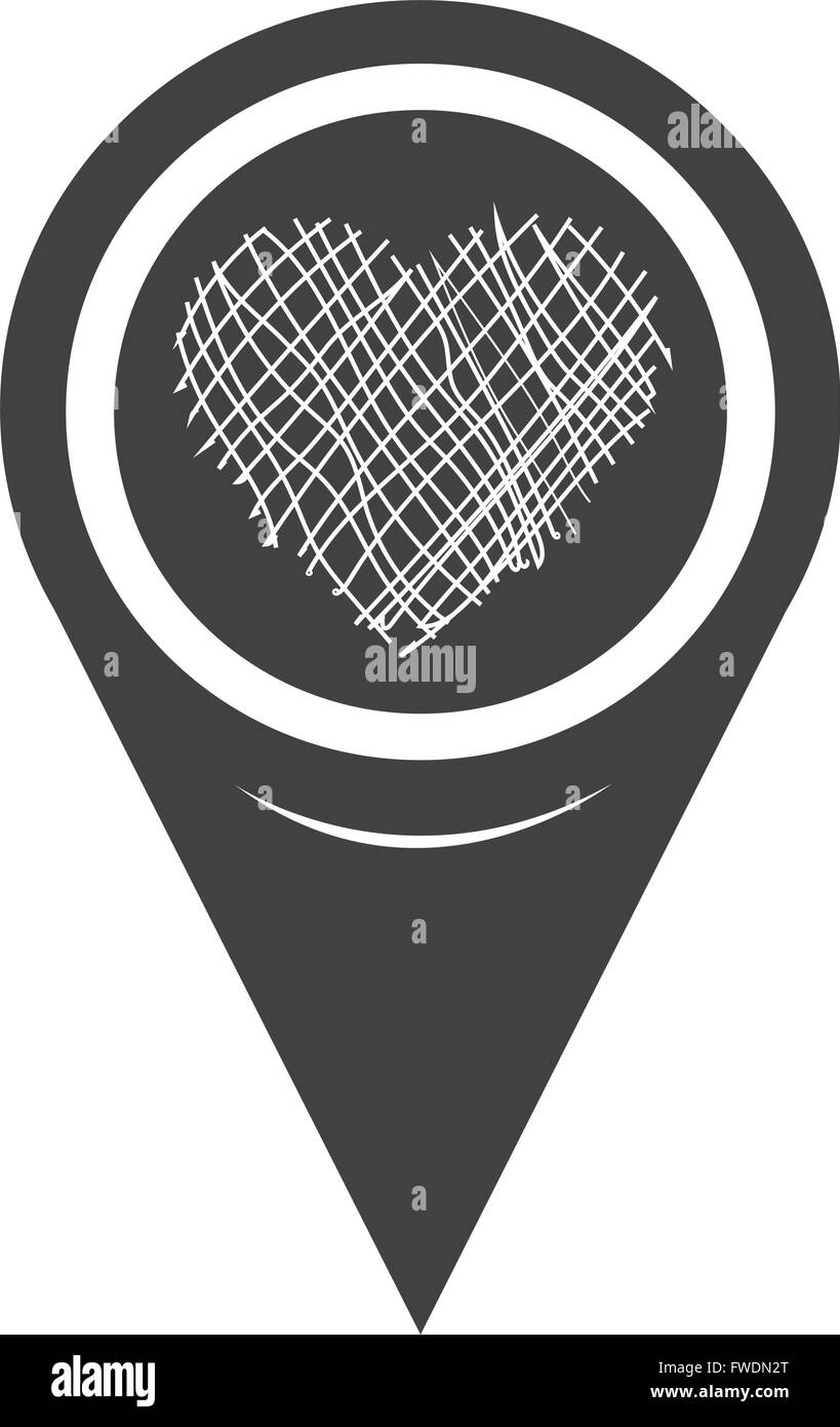 Map Pointer Heart Icon Stock Vector Image & Art - Alamy