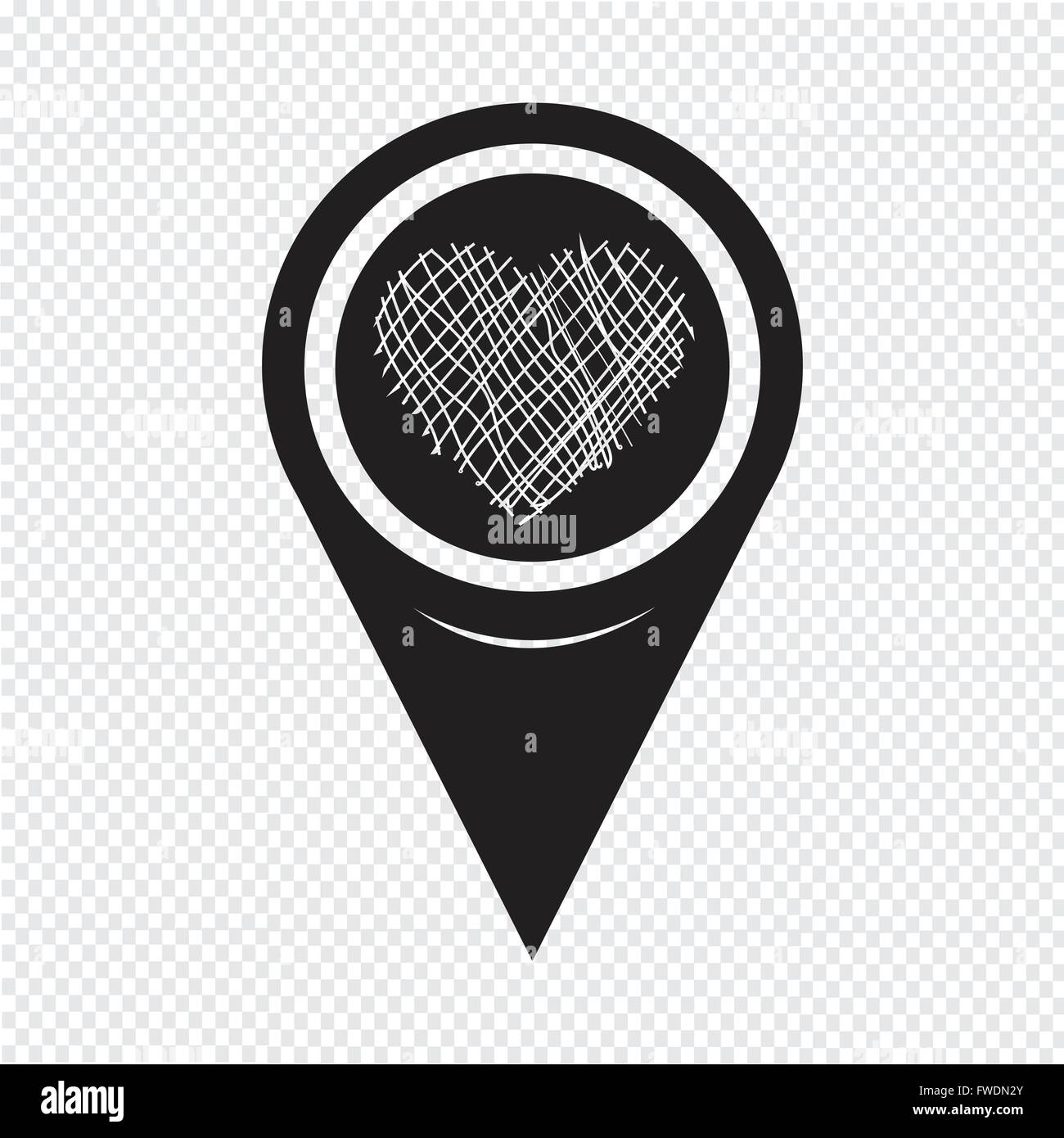 Map Pointer Heart Icon Stock Vector Image & Art - Alamy