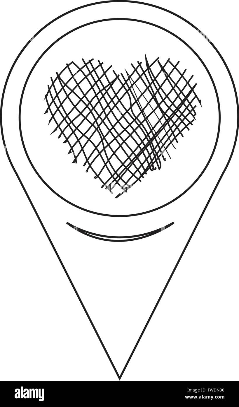 Map Pointer Heart Icon Stock Vector Image & Art - Alamy
