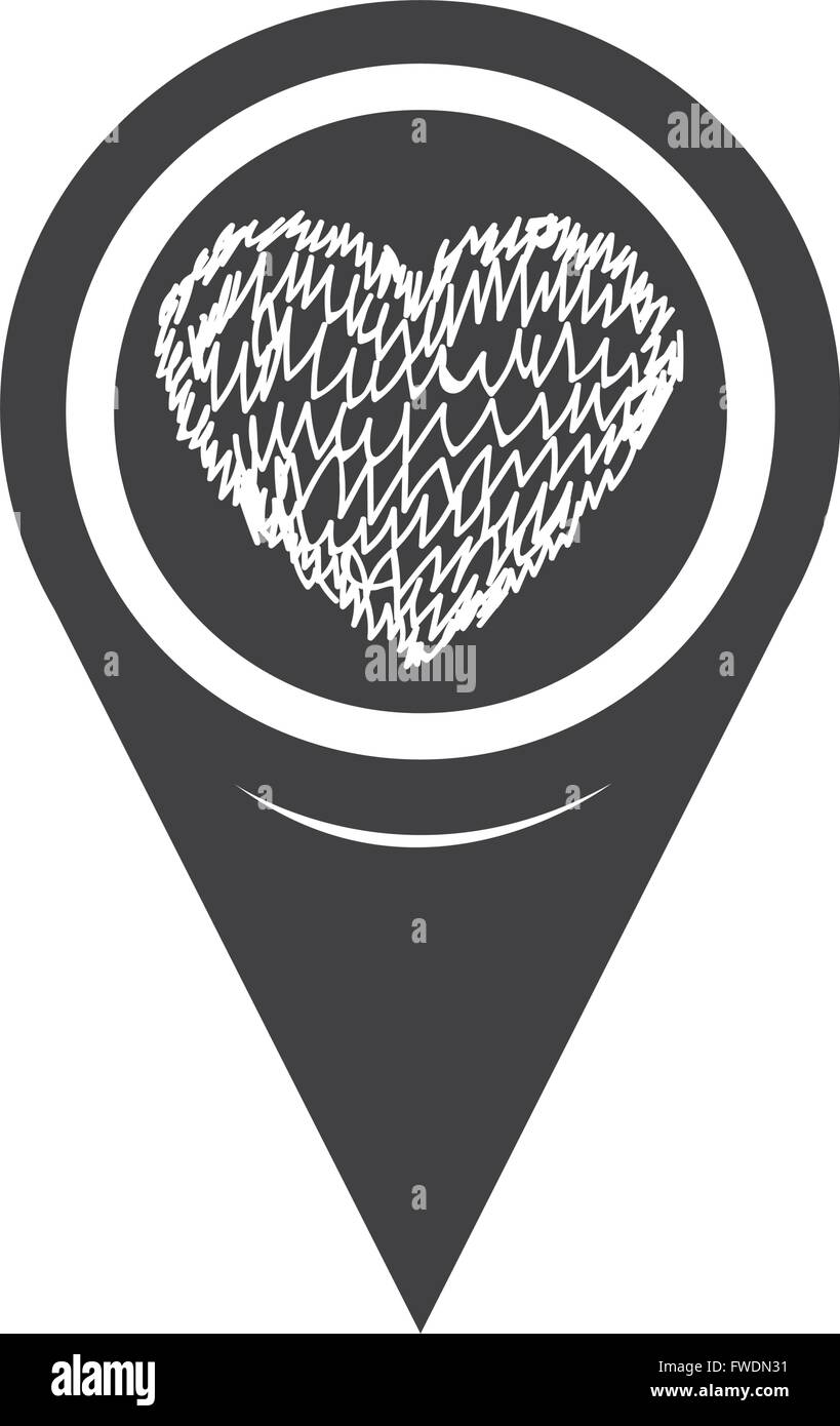 Map Pointer Heart Icon Stock Vector Image & Art - Alamy